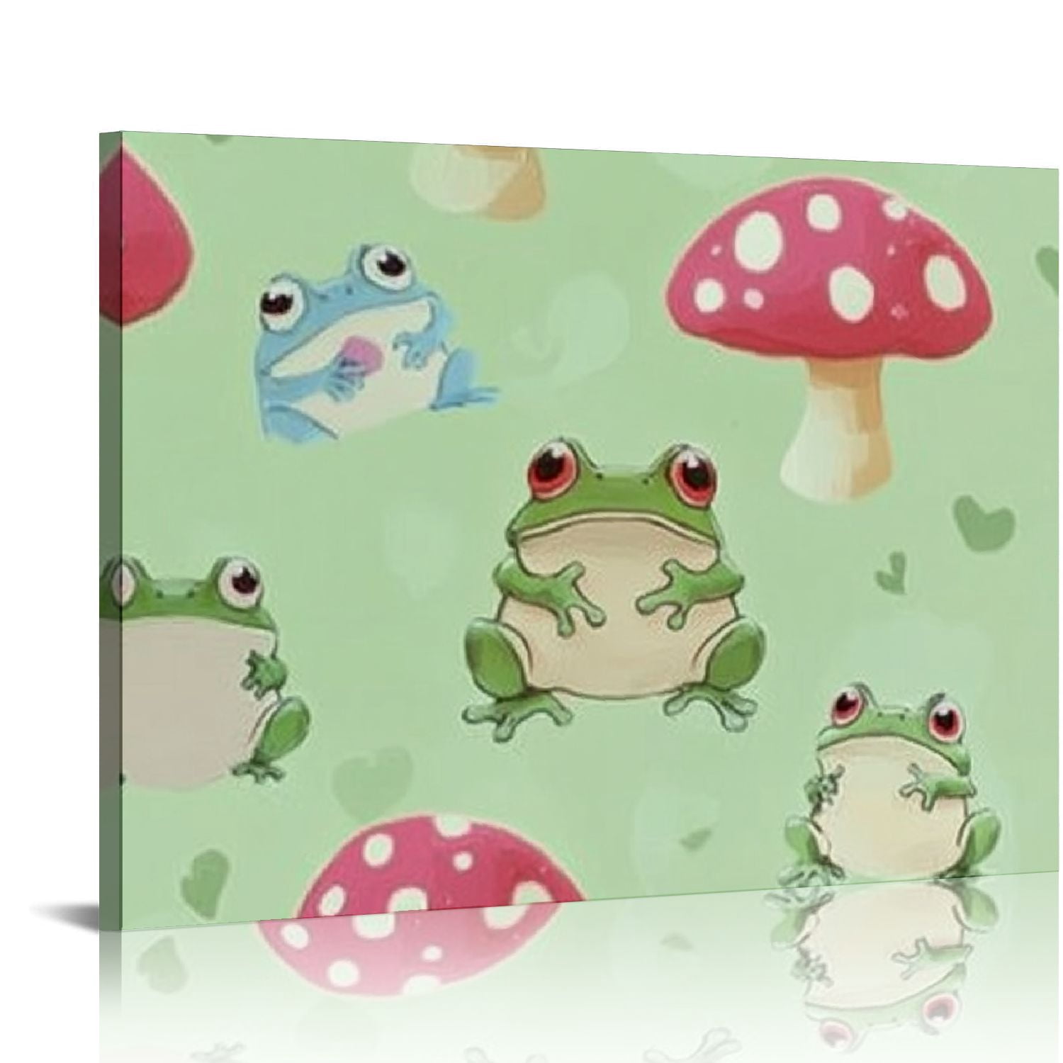 FCXZI Mushrooms Frog Canvas Prints Wall Art Ready To Hang Home Decor ...