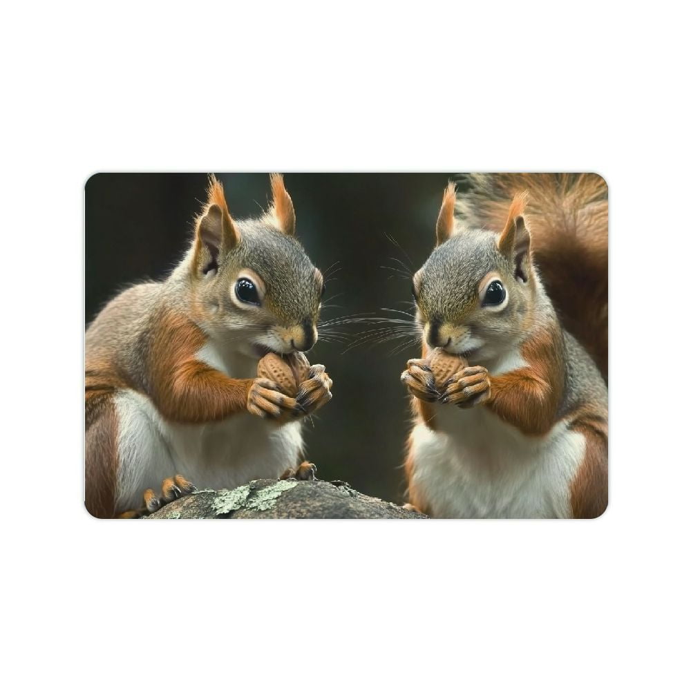 FCXZI Outdoor Door Mat Anti Slip Squirrel Animal Door Mat With Rubber ...