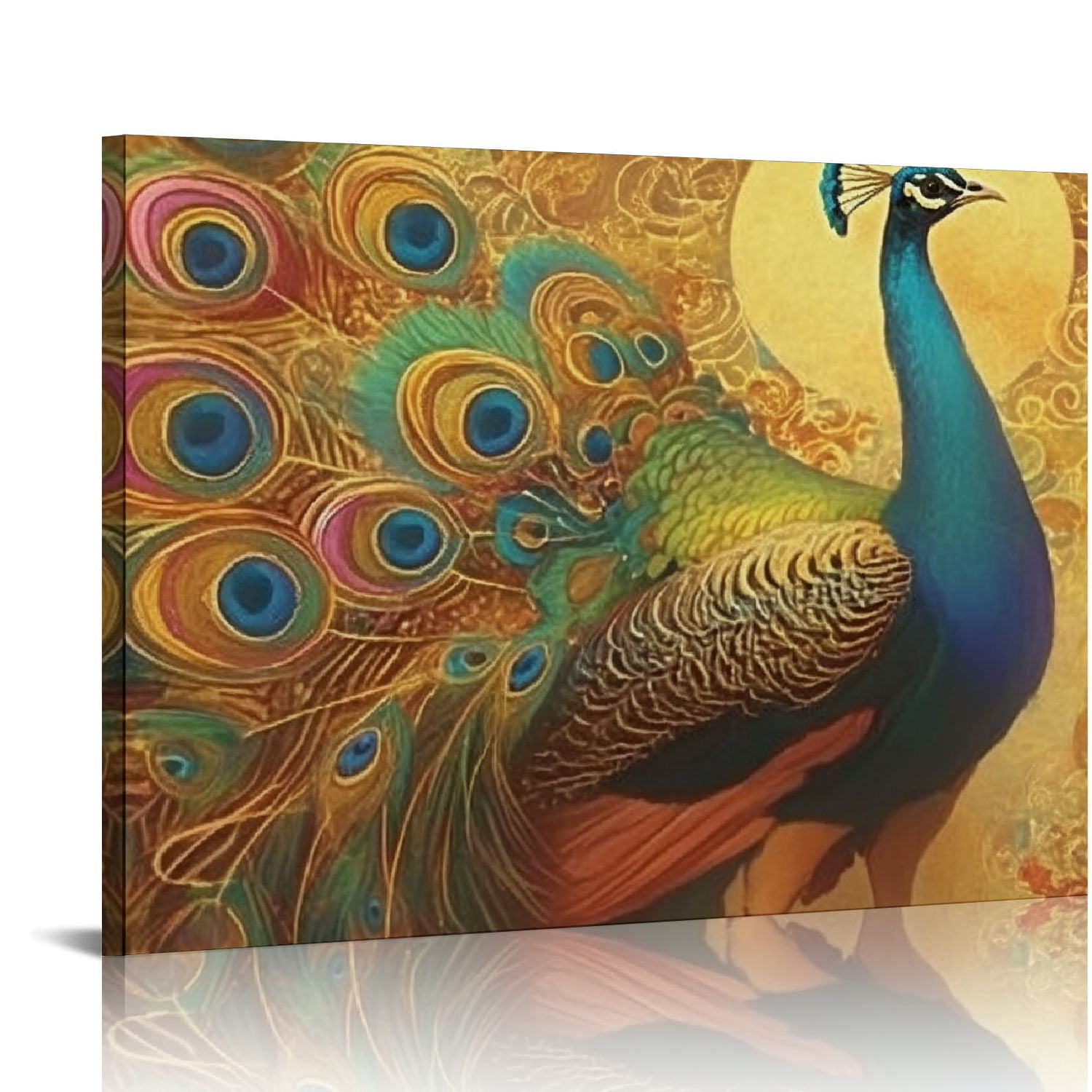 FCXZI Peacock Canvas Wall Art Print Ready To Hang Home Decor for Living ...