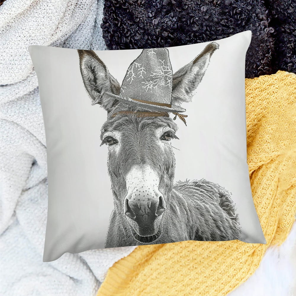 FCXZI Pillows Cushion Case Decor Donkey Theme Indoor Decoration for ...