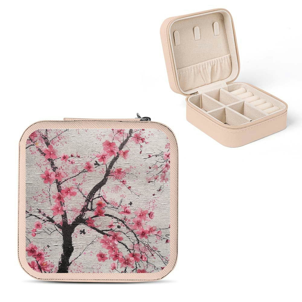 FCXZI Pink Flowers Jewelry Box for Valentine's Day Gifts - Compact ...