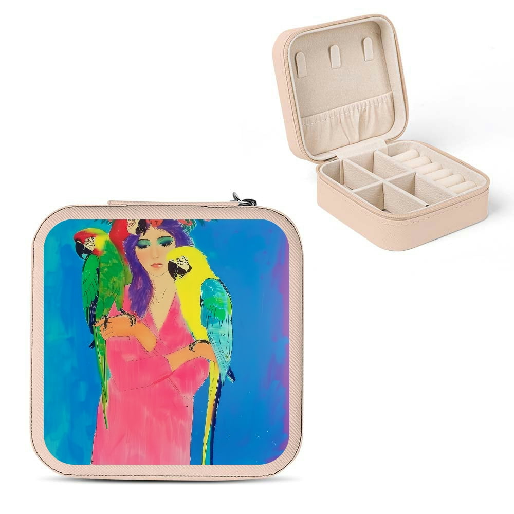 FCXZI Pop Art Parrots Jewelry Box Organizer for Necklace, Ring, Earring ...
