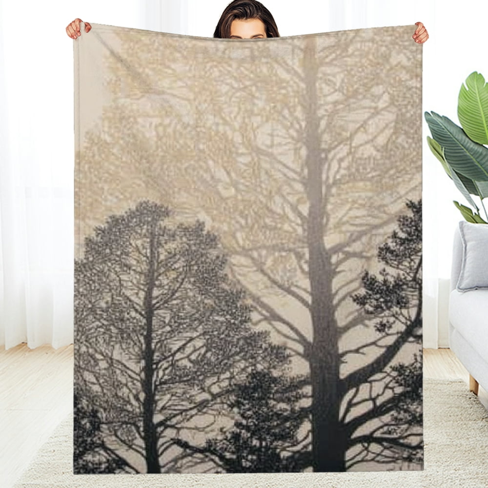 FCXZI Silk Screen Warm Cozy Decorative Flannel Blanket Multi-Purpose 30 ...