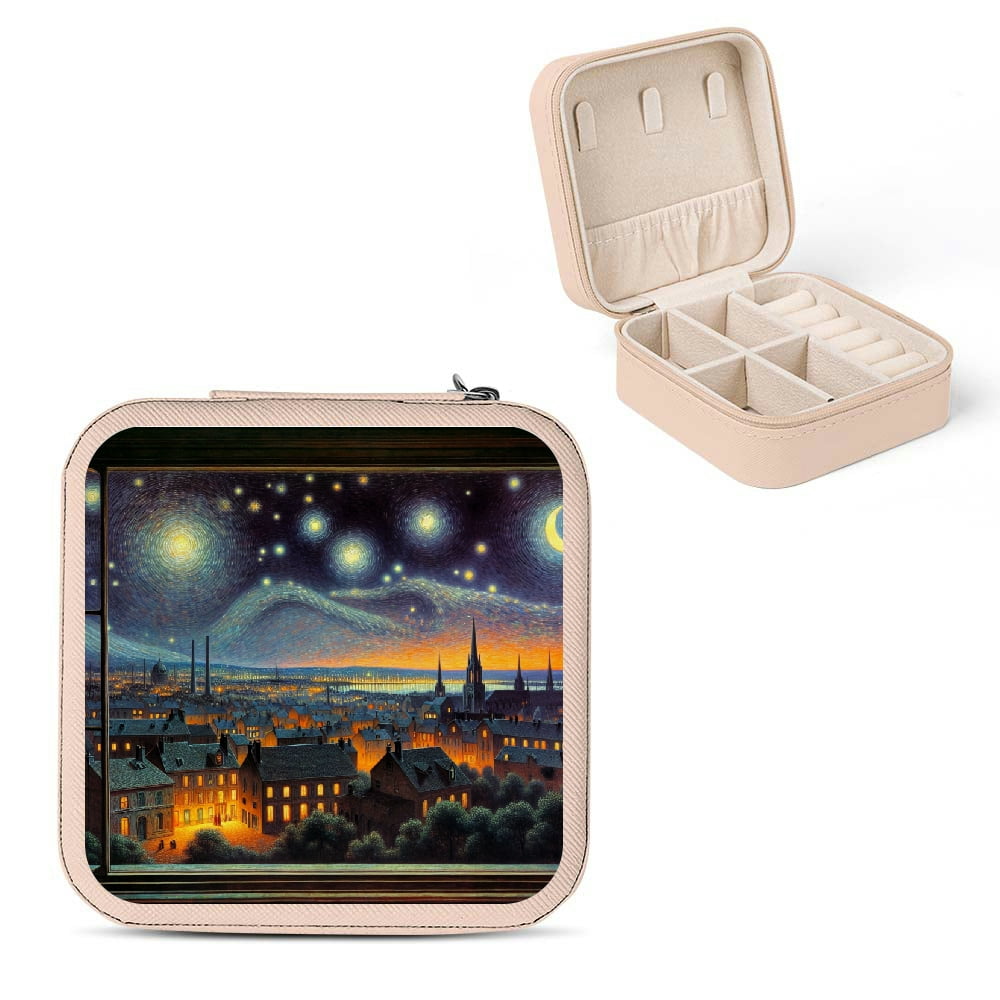FCXZI Starry Night Sky Travel Jewelry Box for Necklace, Ring, Earrings ...