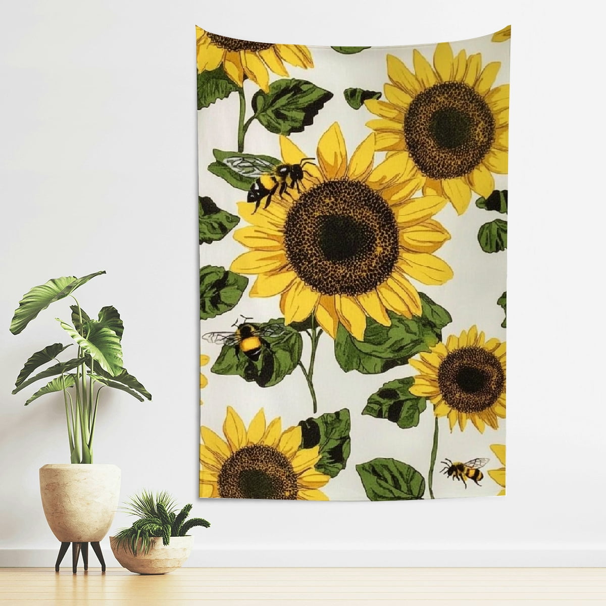 FCXZI Sunflower Bee Tapestry Wall Hanging for Living Room Bedroom 40 ...