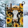 FCXZI Sunflower Cow Garden Flag, Double Sided Garden Banner, Clear ...