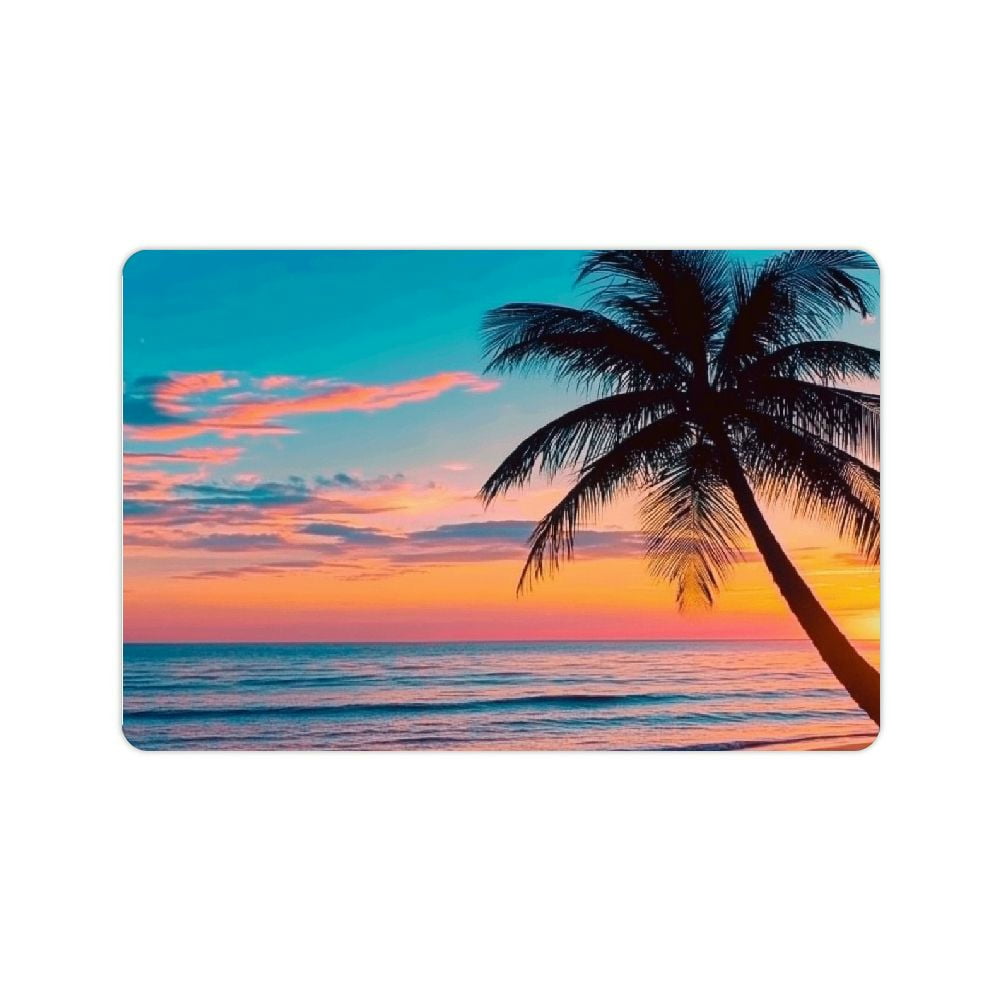 FCXZI Sunset Door Mat , Tropical Palm Trees Sea Beach Welcome Mats Home ...