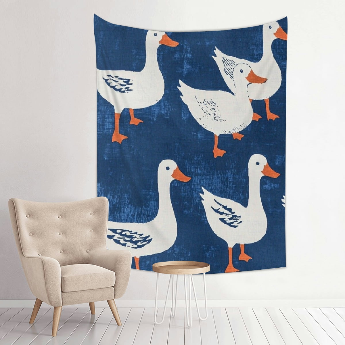 FCXZI Tapestry Wall Hanging Ducks Blue Background Silk Screen Print 30 ...