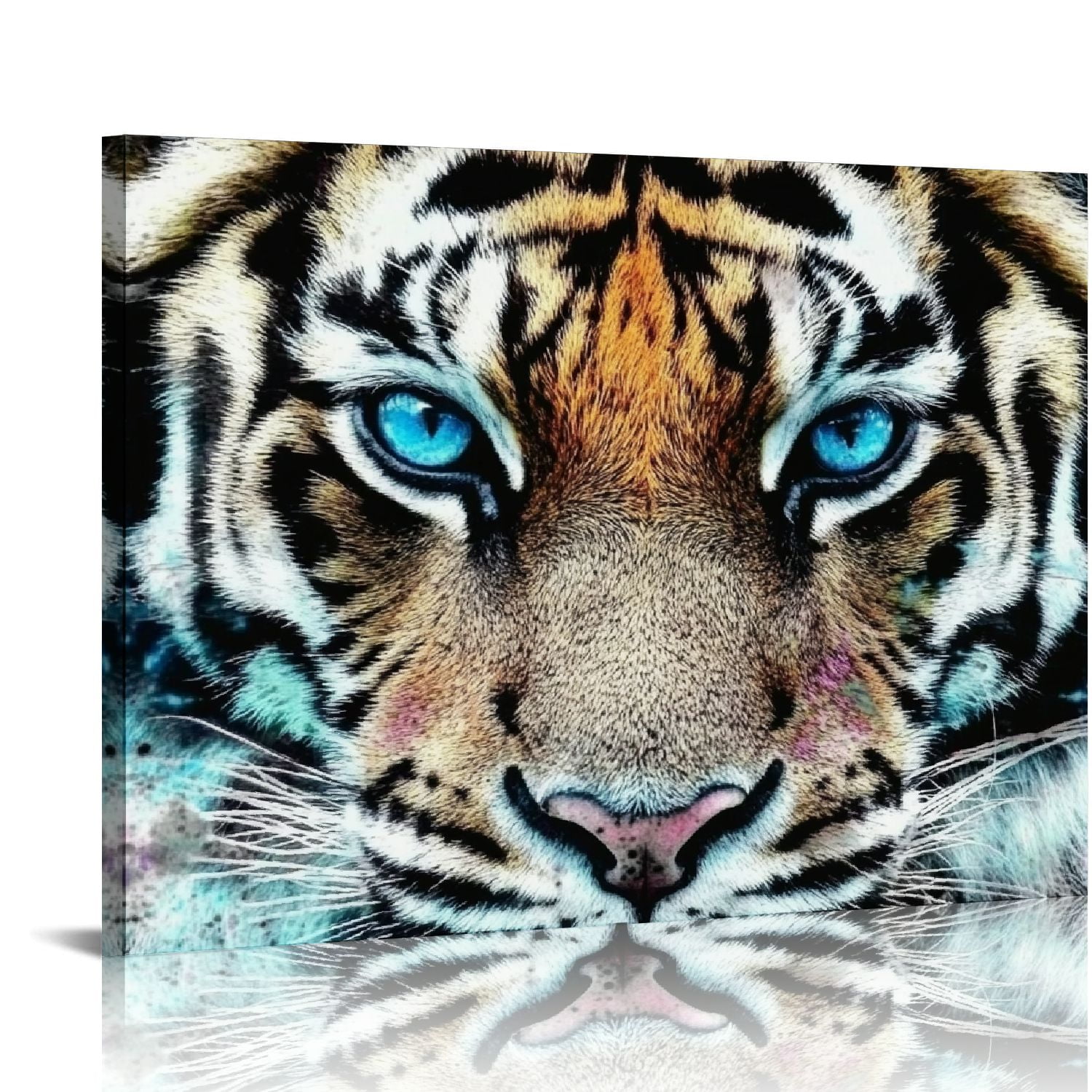 FCXZI Tiger Portrait Wall Art Décor, Watercolor Wild Animal Tiger ...