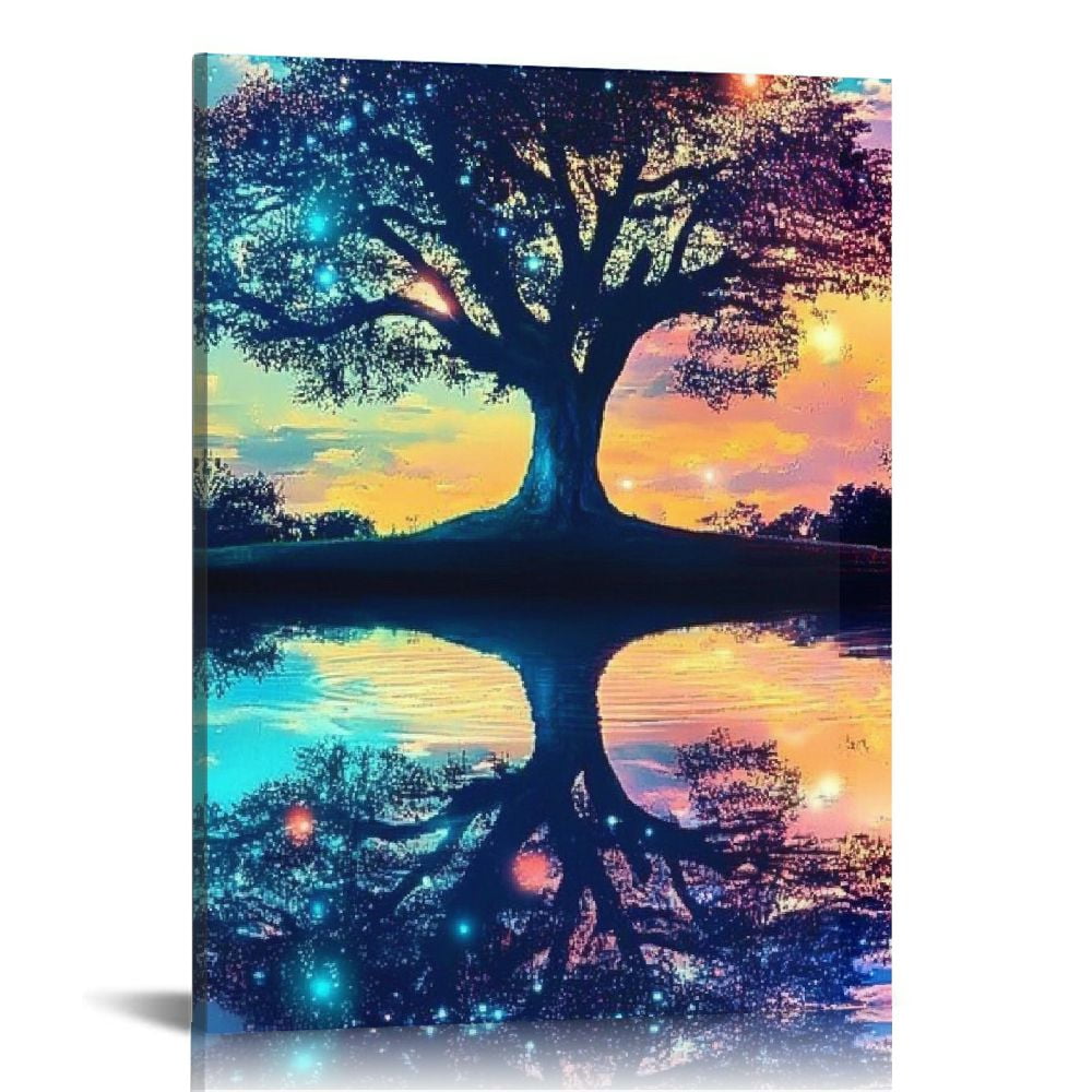 FCXZI Tree Decor Wall Art Tree Of Life Wall Decor Tree Landscape Nature ...