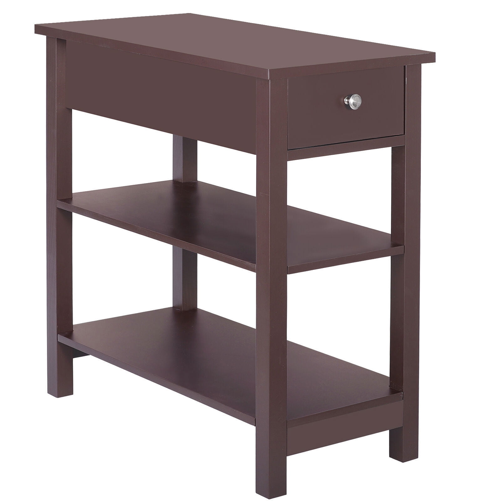 FCYNMF 24" Narrow Side Table, Slim End Table with Drawer and Shelves ...