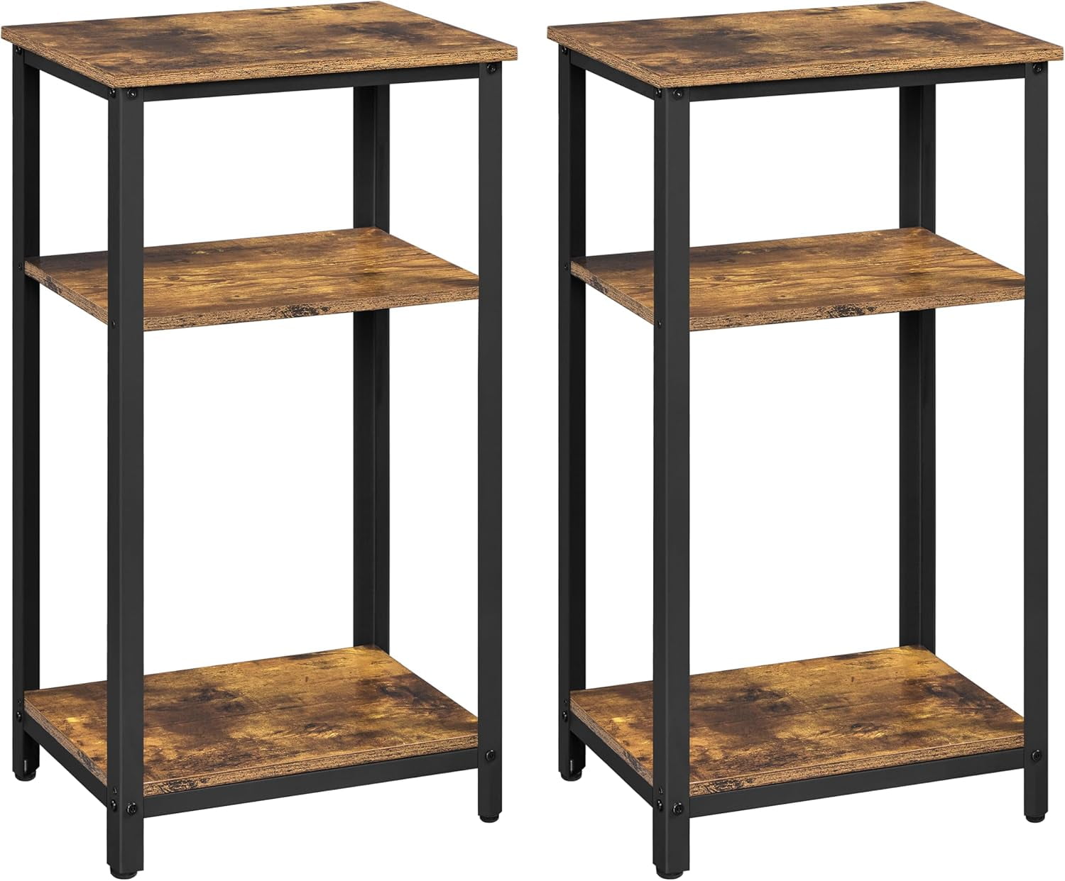 FCYNMF 3-Tier Tall Side Table, 30" Industrial End Table with Metal ...