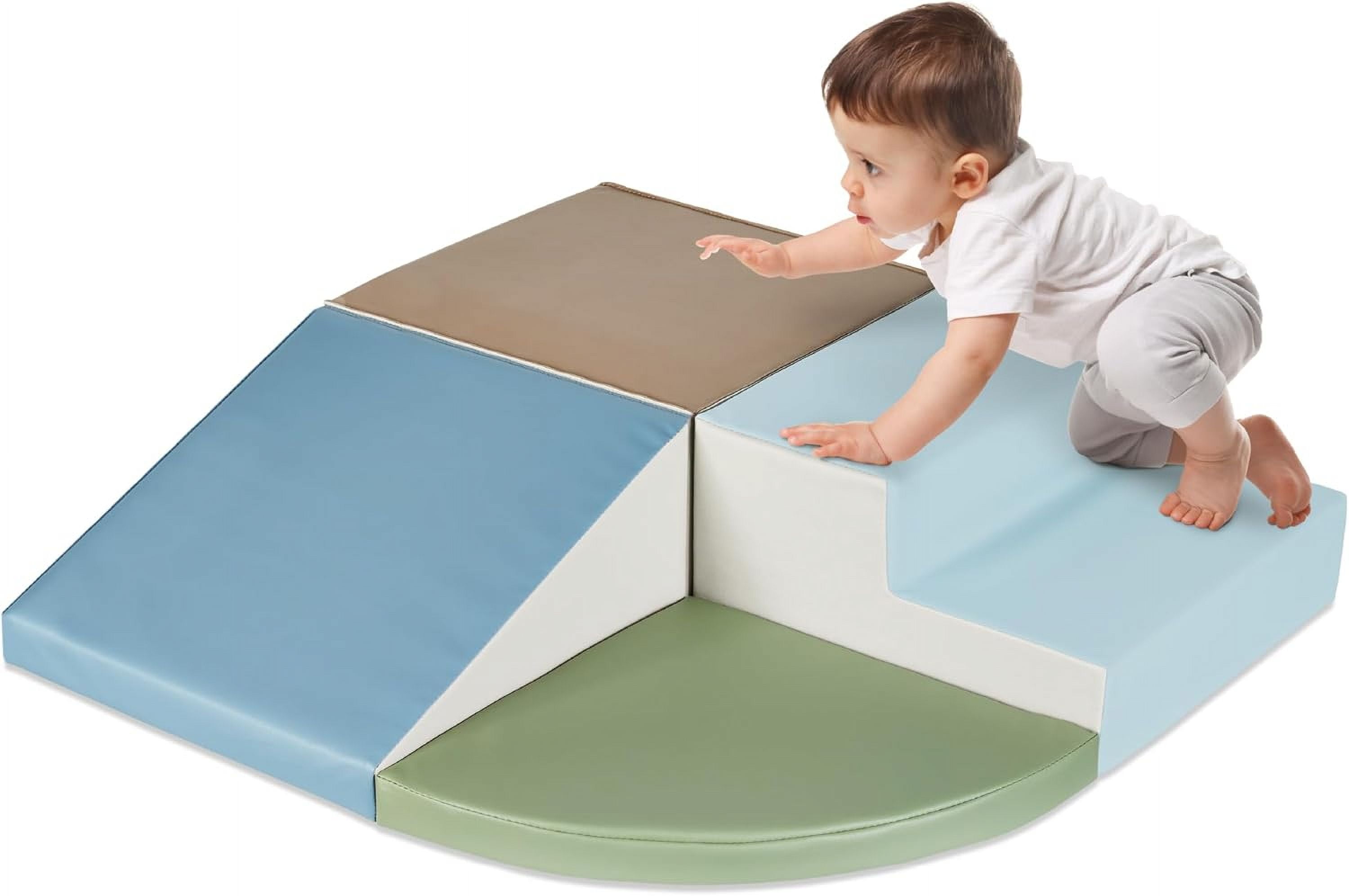 FCYNMF 4-Piece Kids Climb & Crawl Soft Foam Block Activity Play ...