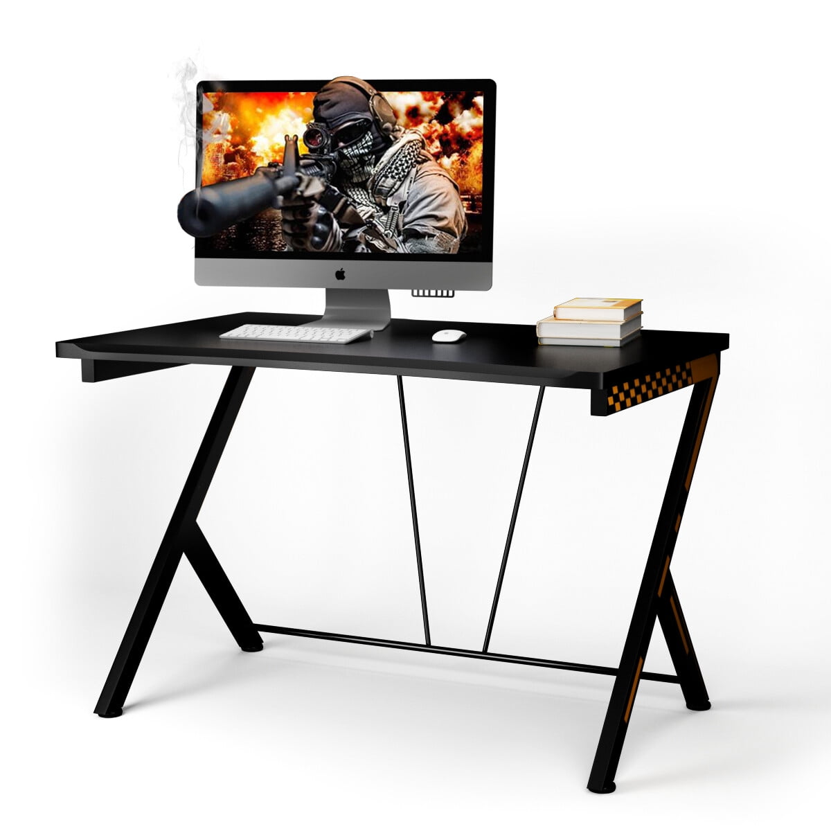 FCYNMF Gaming Desk 46” Ergonomic Computer Table for Home Office, Heavy ...