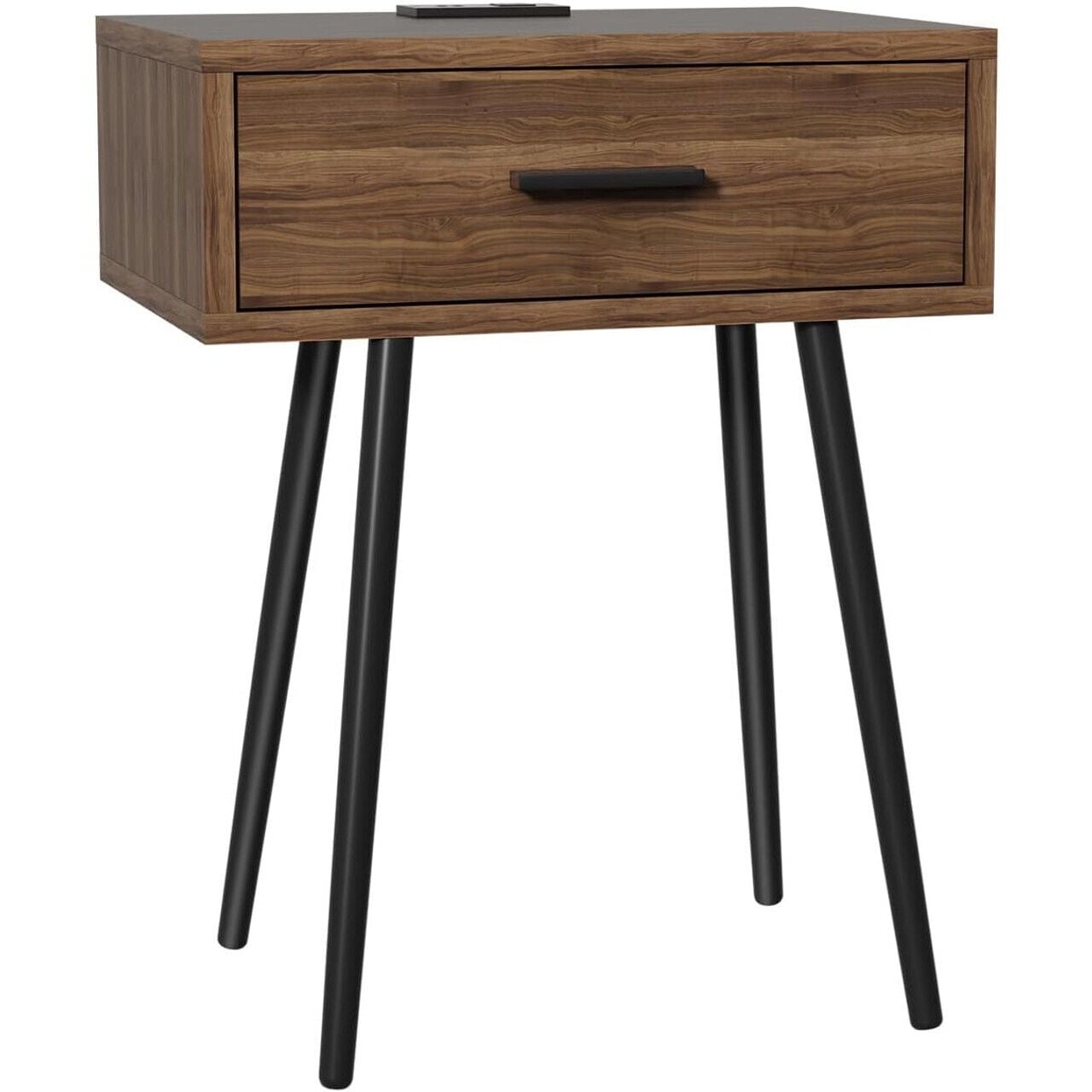 FCYNMF Nightstand with Charging Station, 2 Drawers Bedside Table with ...