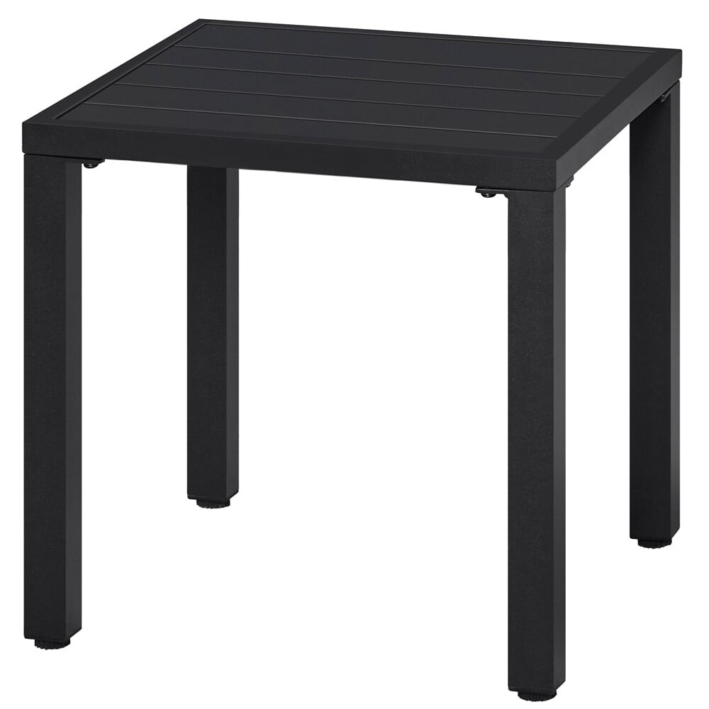 FCYNMF Outdoor Metal End Table, Square Patio Coffee Table with Bottom ...