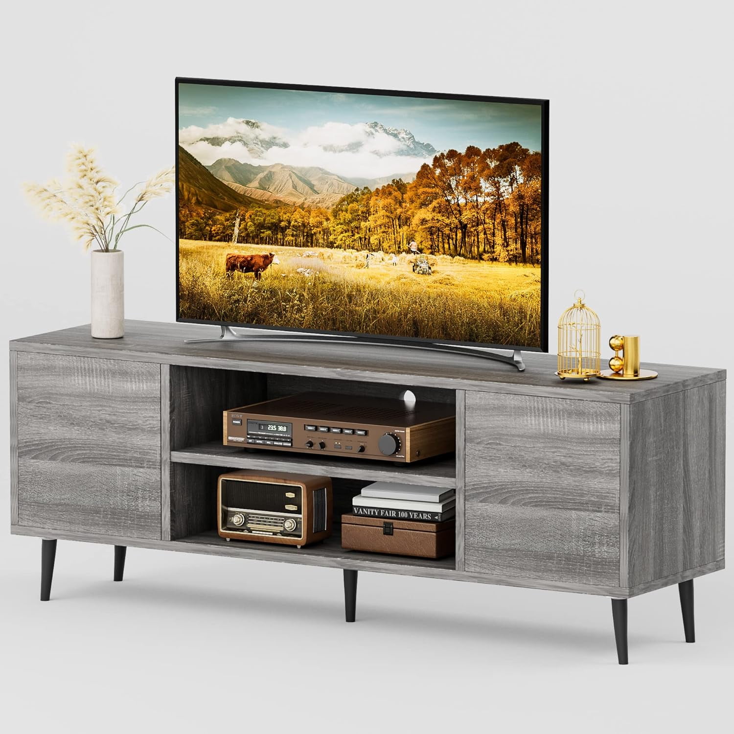 FCYNMF TV Stand for 65 Inch TV, Modern Entertainment Center with ...