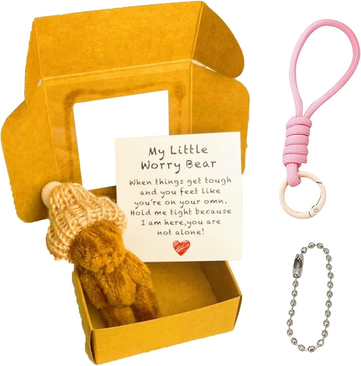 FCZRKD Handmade Mini Plush Teddy Bear in Box, Little Bear in a Box with Inspirational Card ...