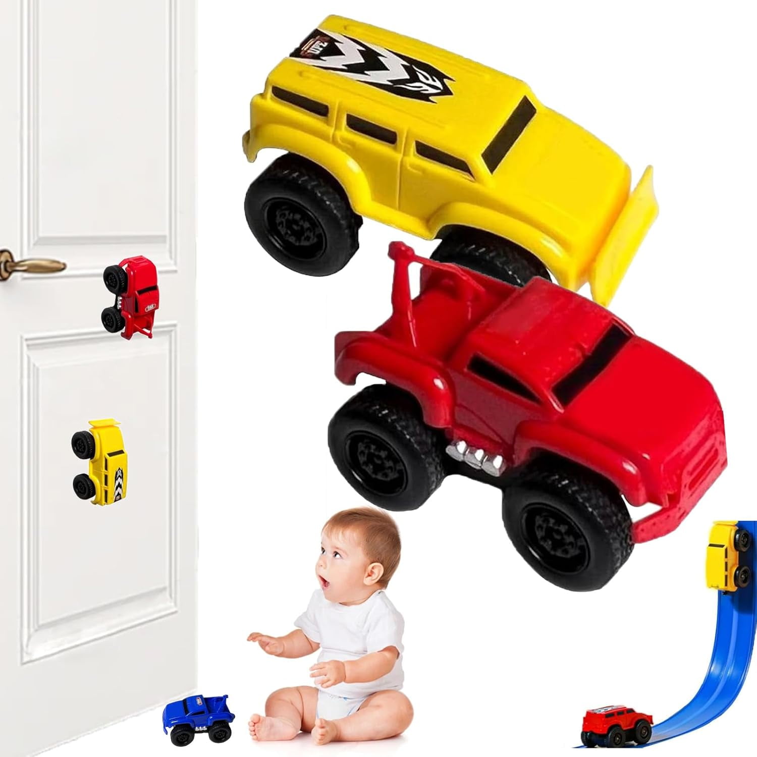 FCZRKD Magnetic Wall Climbing Toy Car, Emboadlie Wall Climbing Car ...