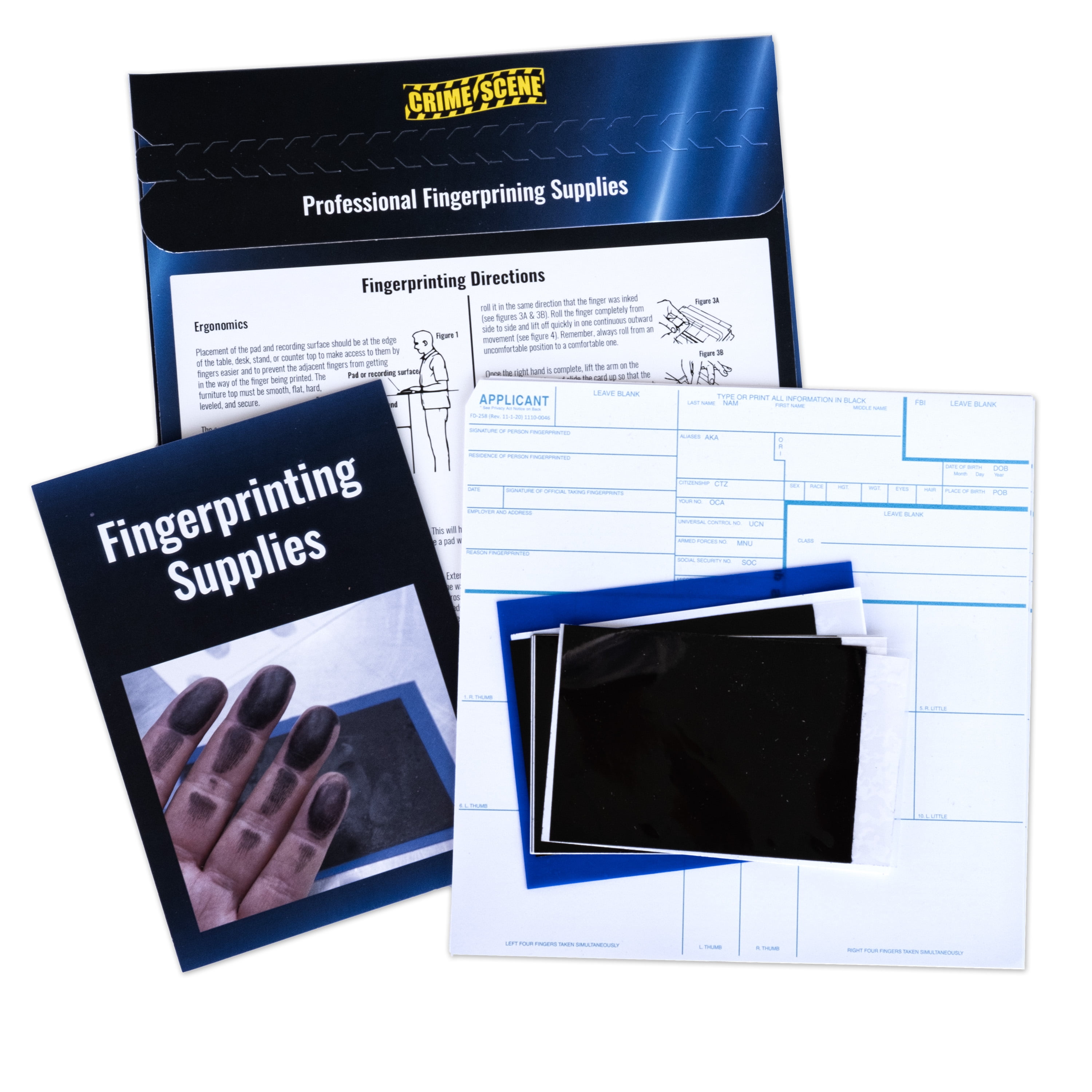 FD-258 Fingerprint Kit: Five Cards, Ink and Directions for use (Full ...