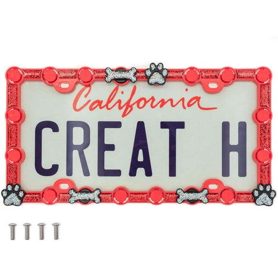 FD&D Custom License Plate Frame,Starter Kit with Blue Daisy and Red ...