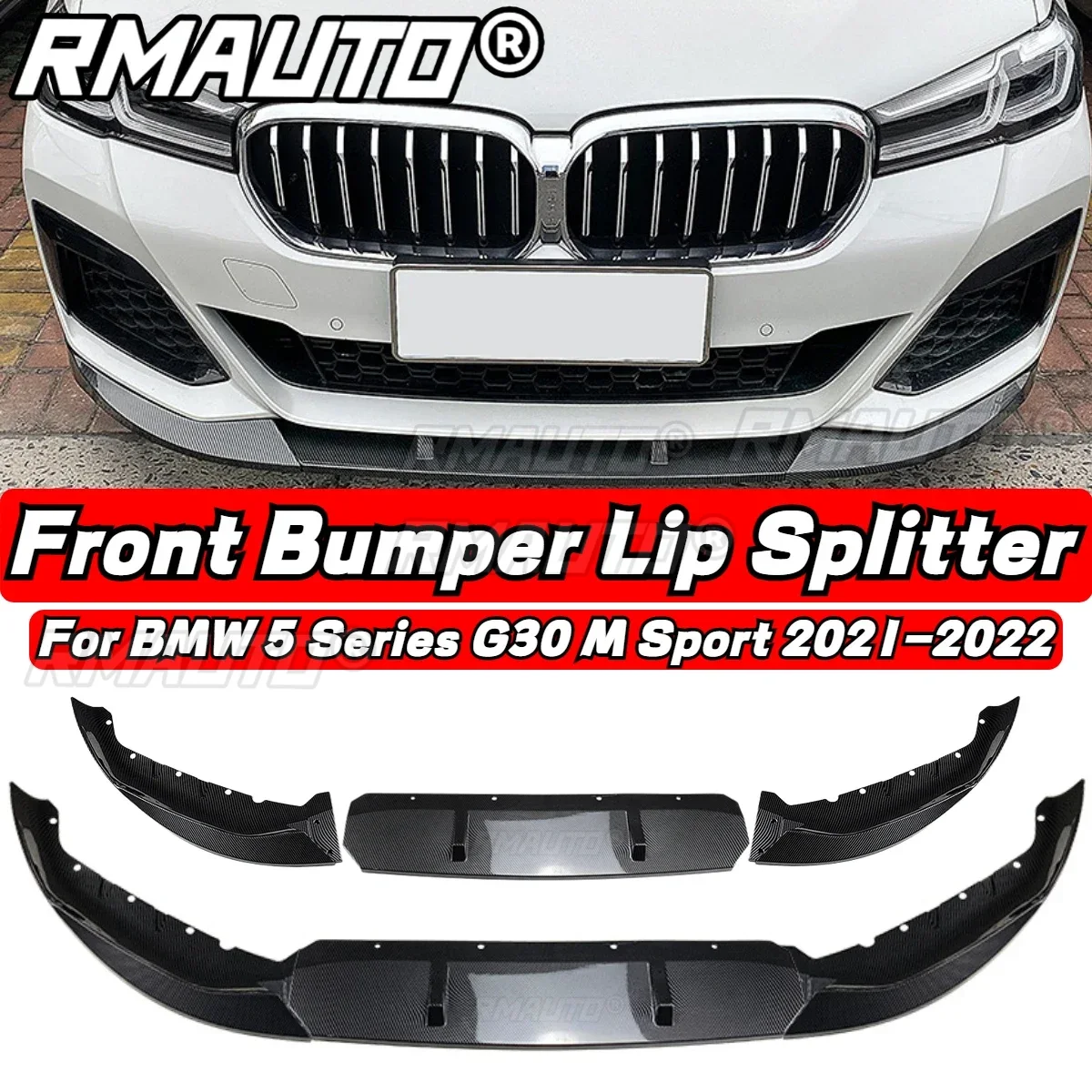 FD Style Carbon Fiber G30 Front Lip Front Bumper Diffuser Lip Splitter ...