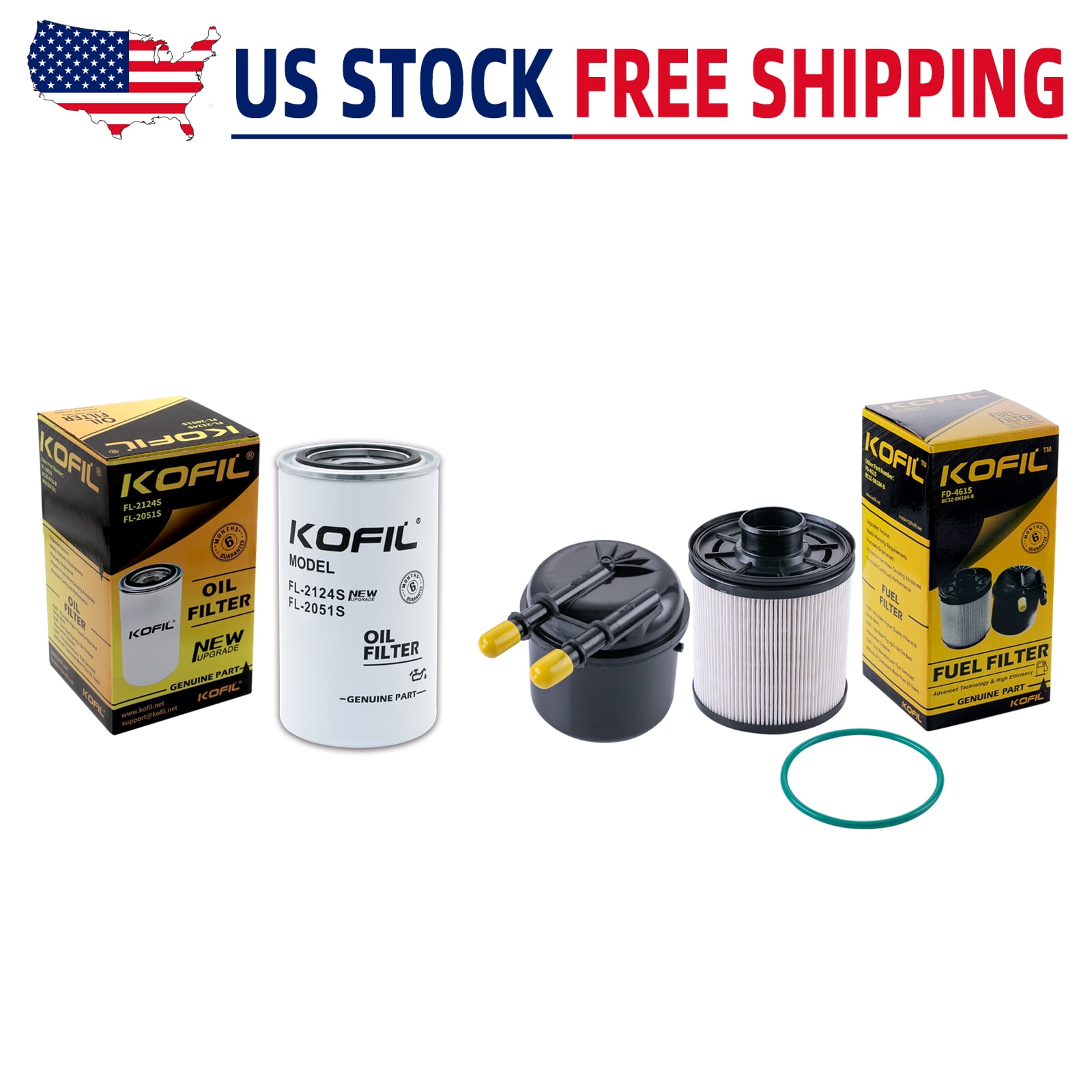 FD4615 FD-4615 Fuel Filter + FL2124S OIL FILTER Replacement for 2011 ...