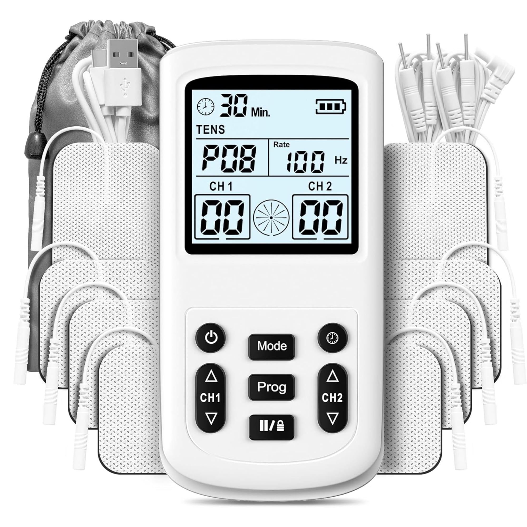 FDA-Cleared TENS Unit Muscle Stimulator for Pain Relief – Dual Channel ...