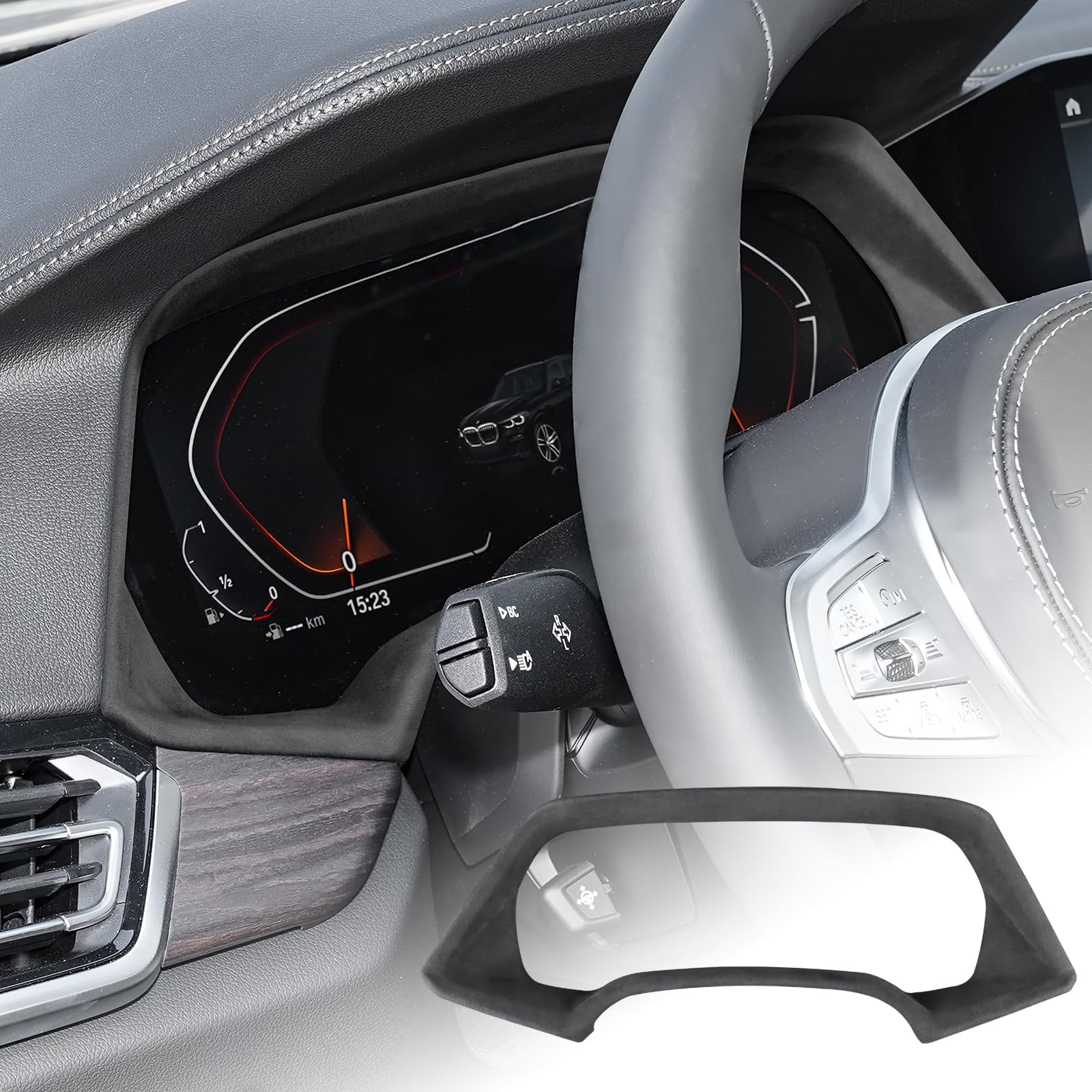 FDAIUN alcantarn Style Car Speedometer Frame Sticker Interior Trim ...