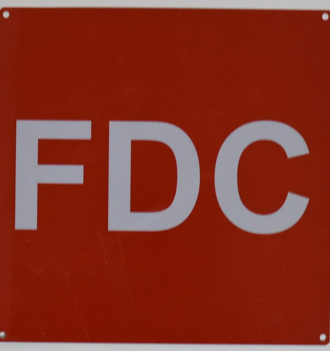 FDC Sign - FIRE Department Connection Sign (Red,10x10,Aluminium Rust ...