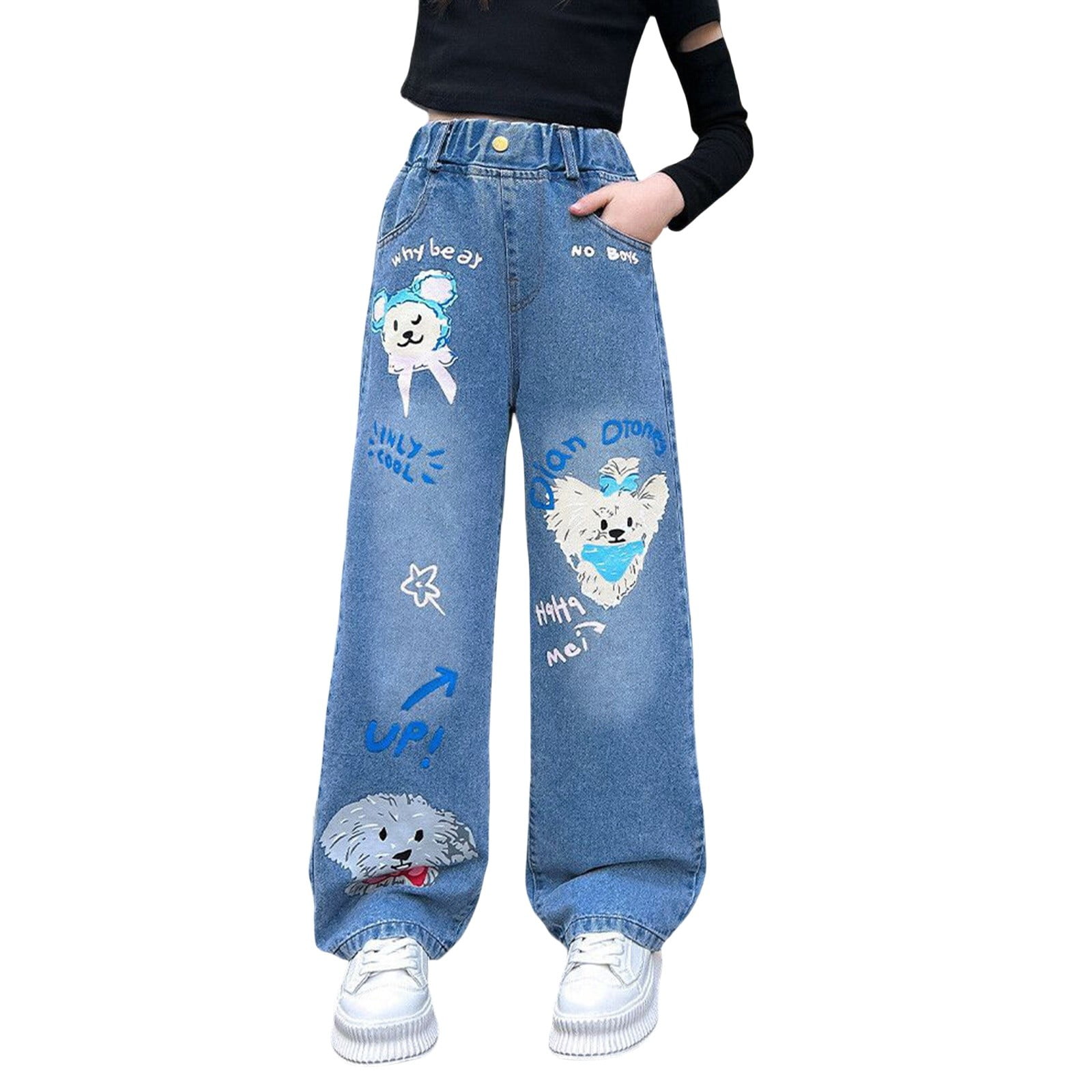 FDDMis Girls Jeans Size 10-12 Ripped Jeans Kids Girls Sweatpants Size ...
