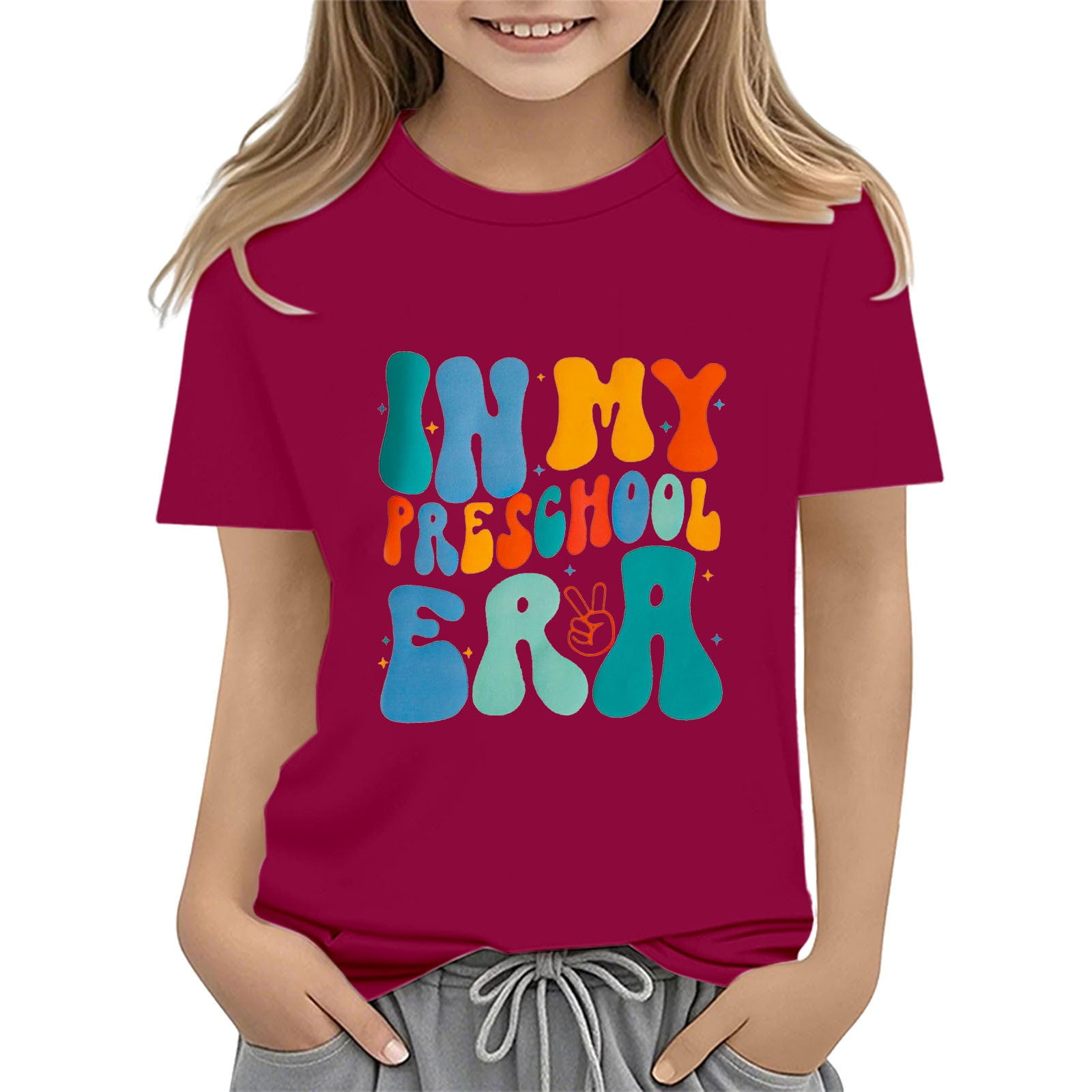 FDDMis Kids Graphic Tees Girls Tight Tops Cheap Kids Clothes White ...