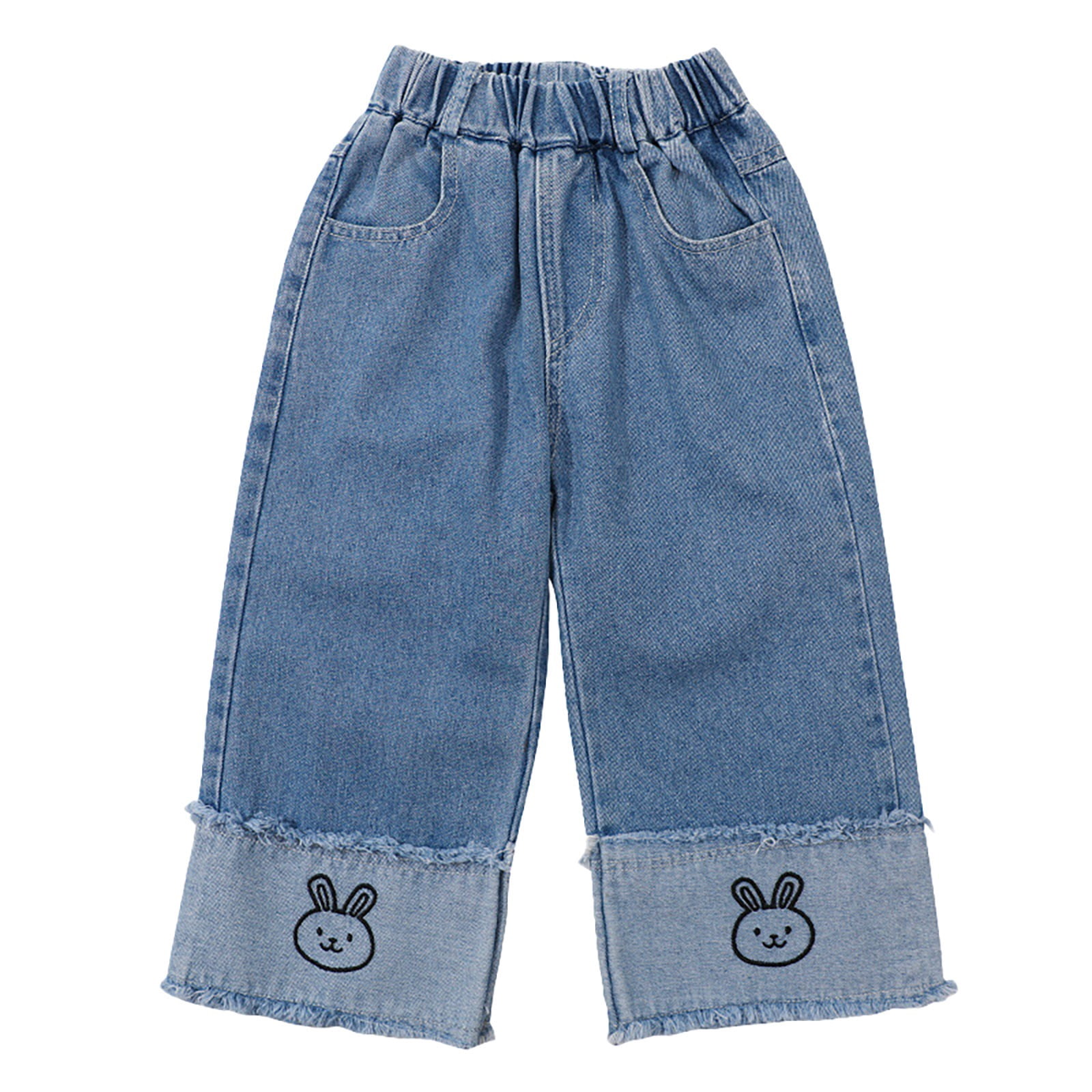FDDMis Light Blue Jeans Casual Pants Girls Khaki Uniform Pants Work Out ...