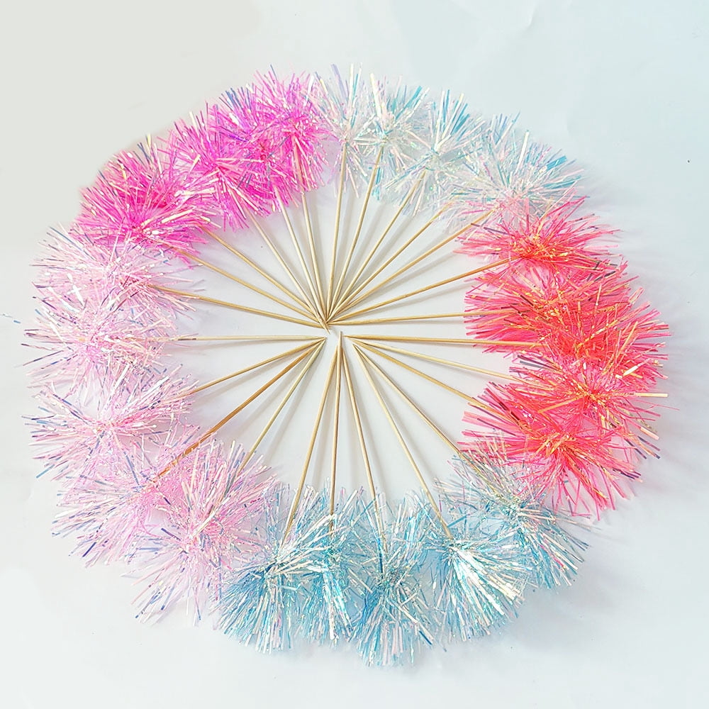 FDEEOM 20Pcs Foil Firework Cupcake Toppers Firework Cake Toppers ...