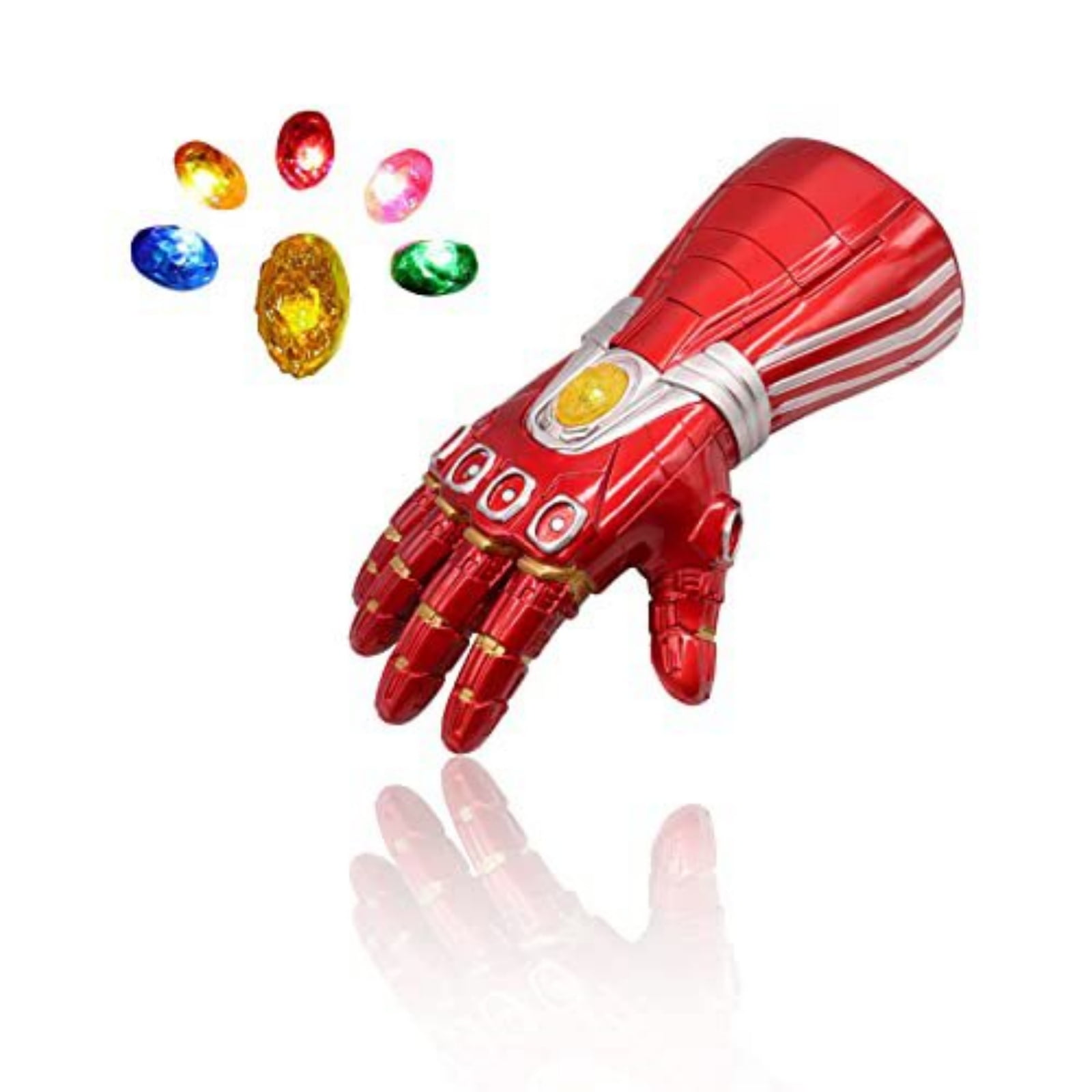FDEEOM Iron Man Infinity Gauntlet Glove with Batteries Led Light Up ...