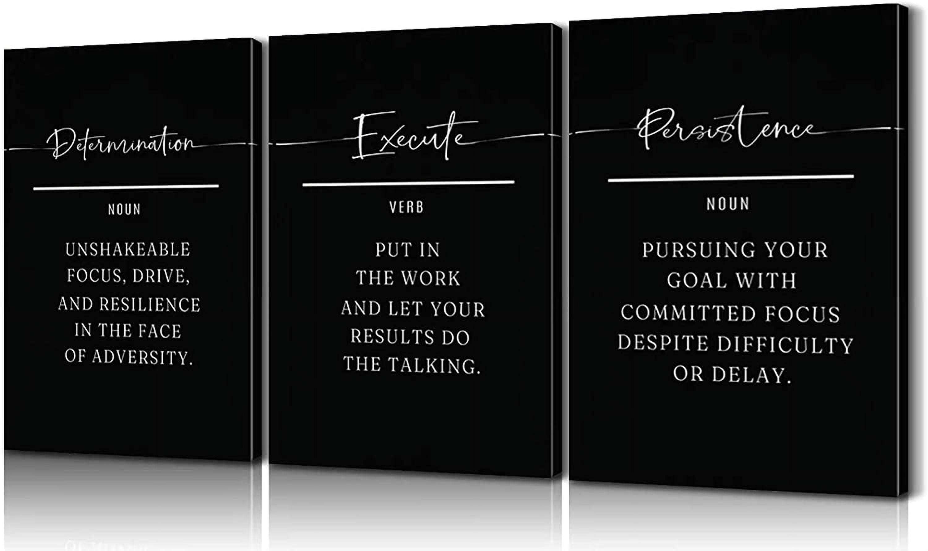 FDFW 3 Piece Office Wall Decor Determination Execute Persistence ...