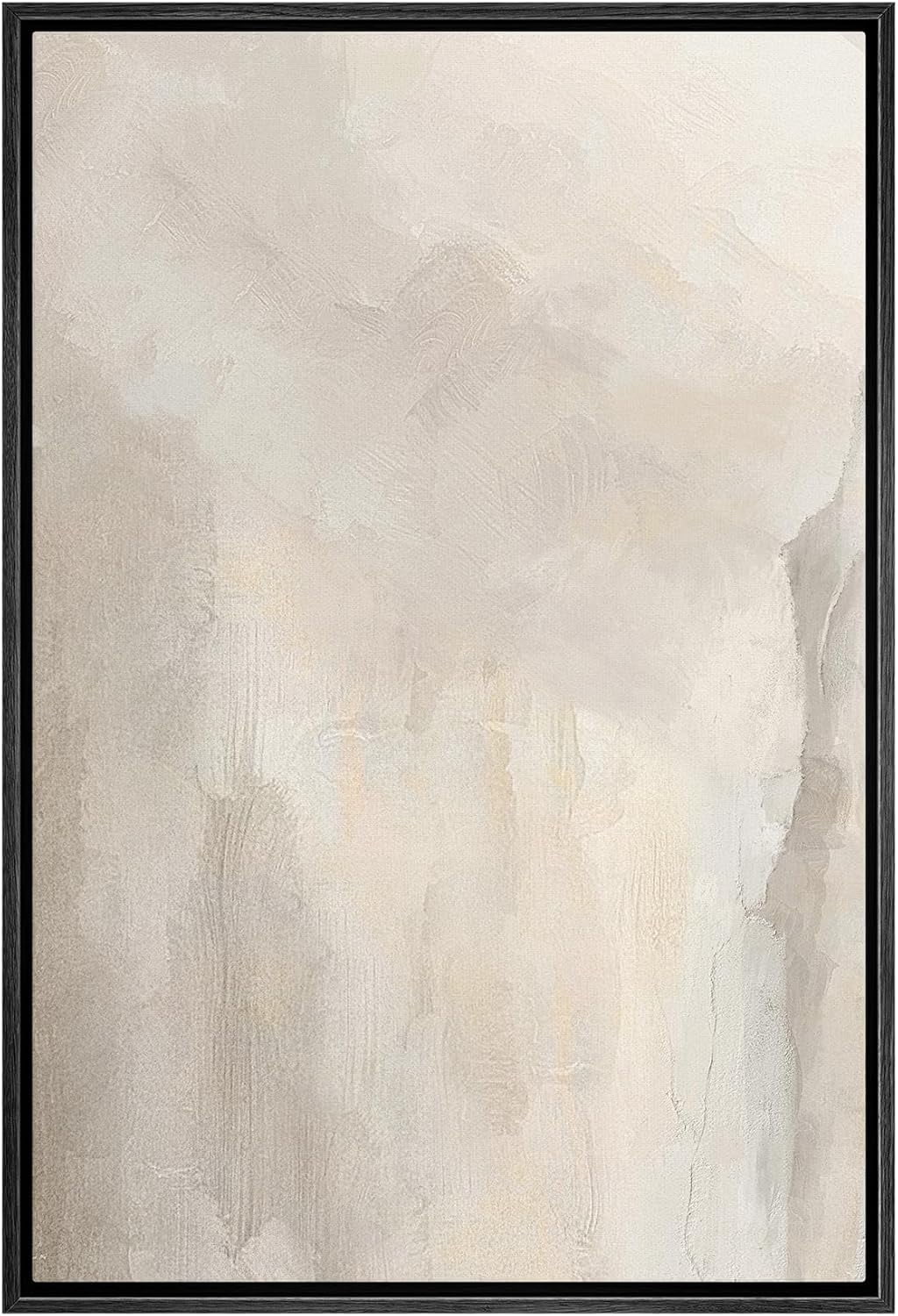 FDFW Canvas Print Wall Art Minimal White Paint Brush Strokes Abstract ...