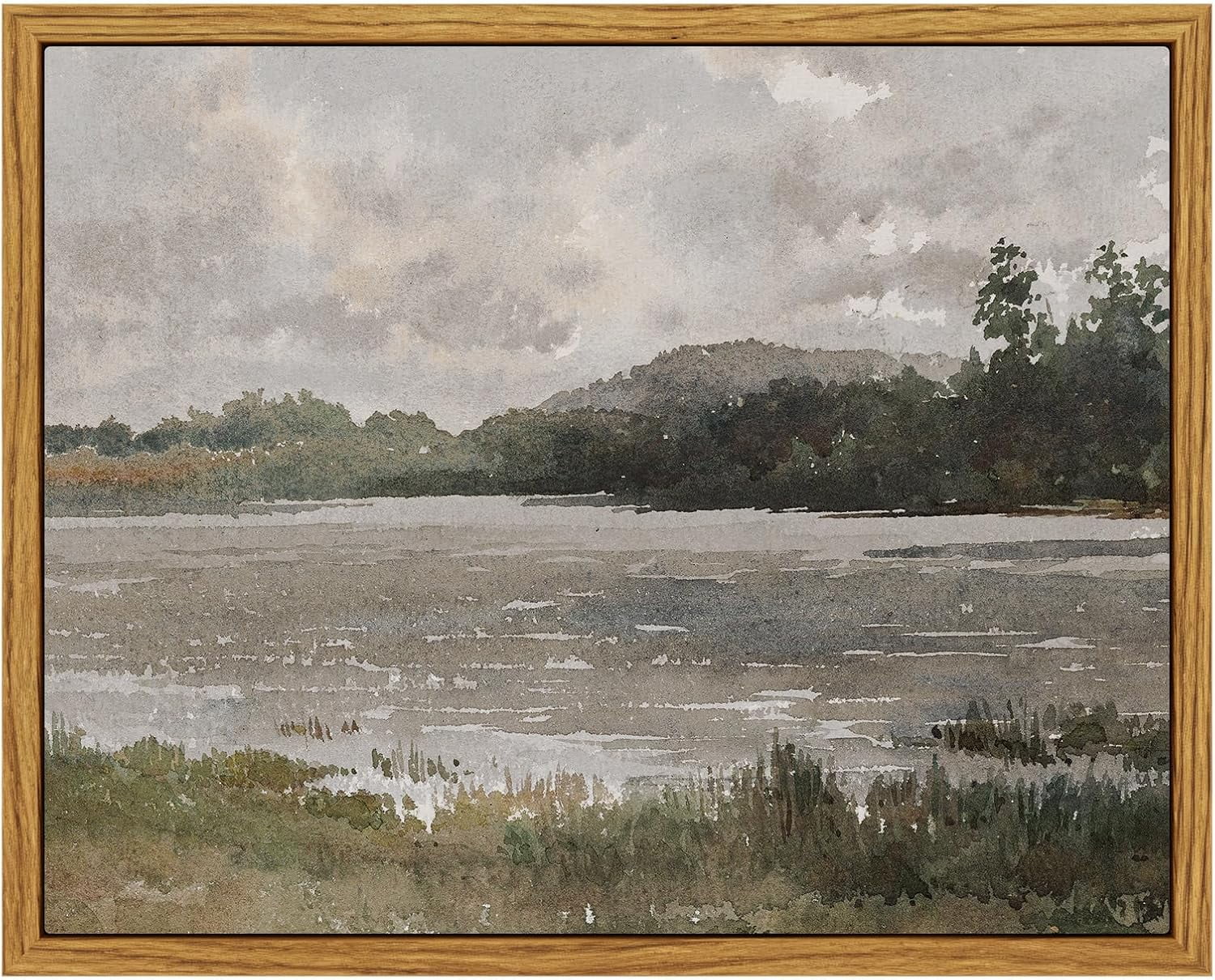 FDFW Canvas Wall Art Vintage Print Landscape Study with Clouds Oil ...