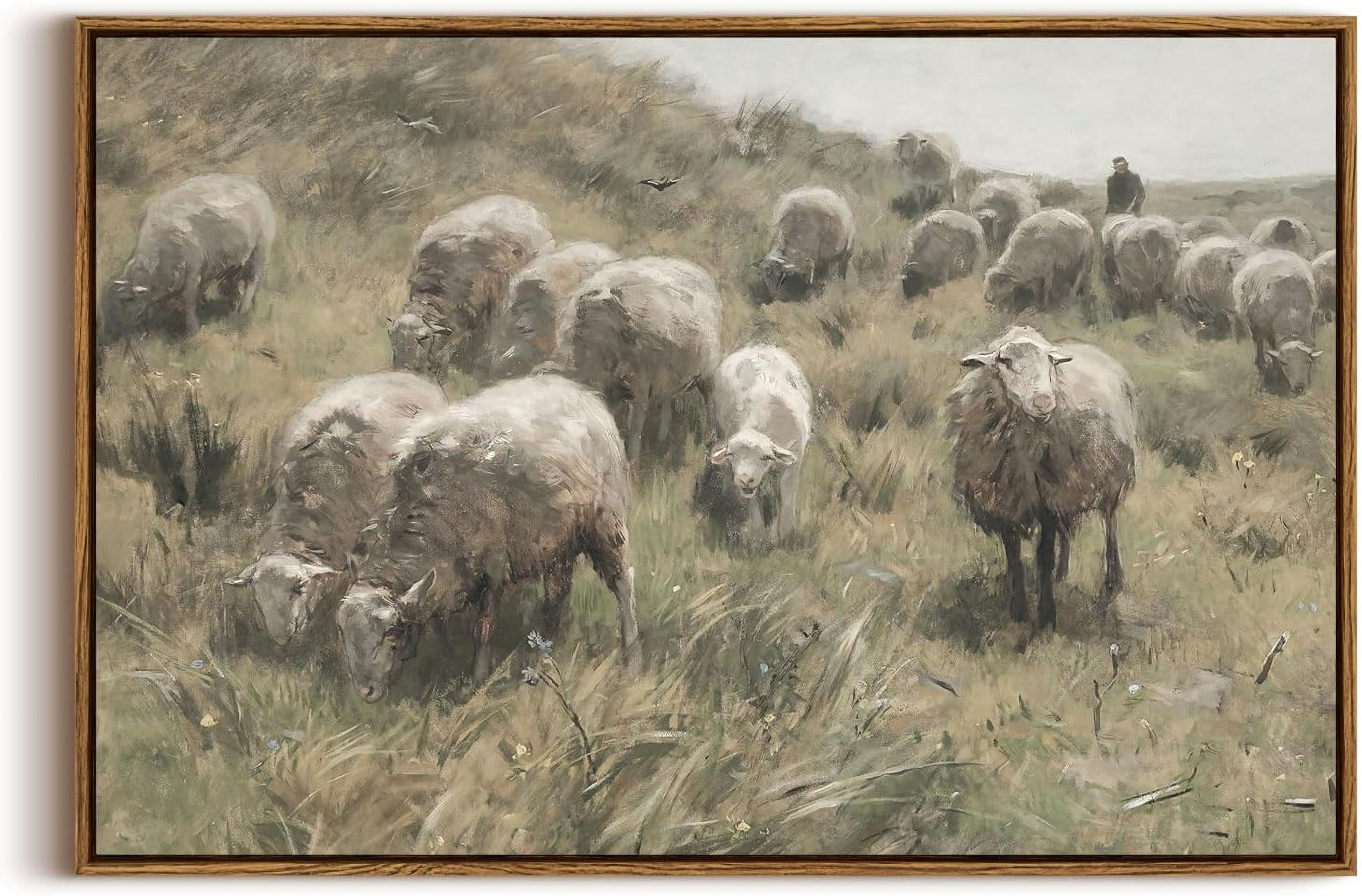 FDFW Canvas Wall Art Vtage Decor, Sheep on the Dunes Wall Pictures ...