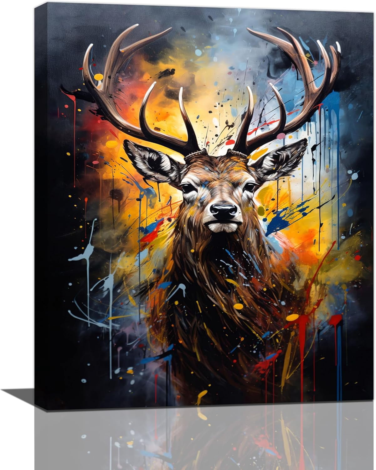 FDFW Deer Wall Art Banksy Elk Pictures Wall Decor Huntg Canvas Prts ...