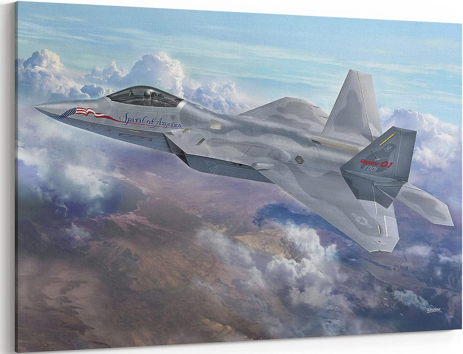 FDFW F-22 Airplane Canvas Wall Art Prts Lockheed Mart F-22 Raptor ...