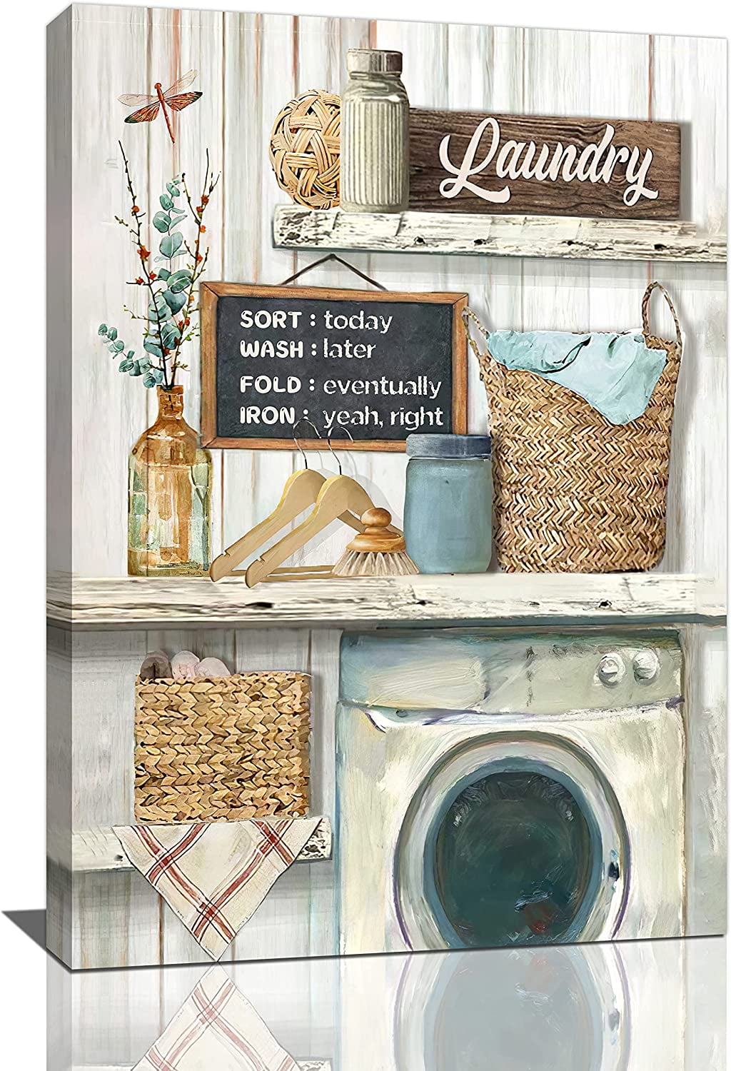 FDFW Farmhouse Country Laundry Room Wall Art - Funny Schedule Rules ...