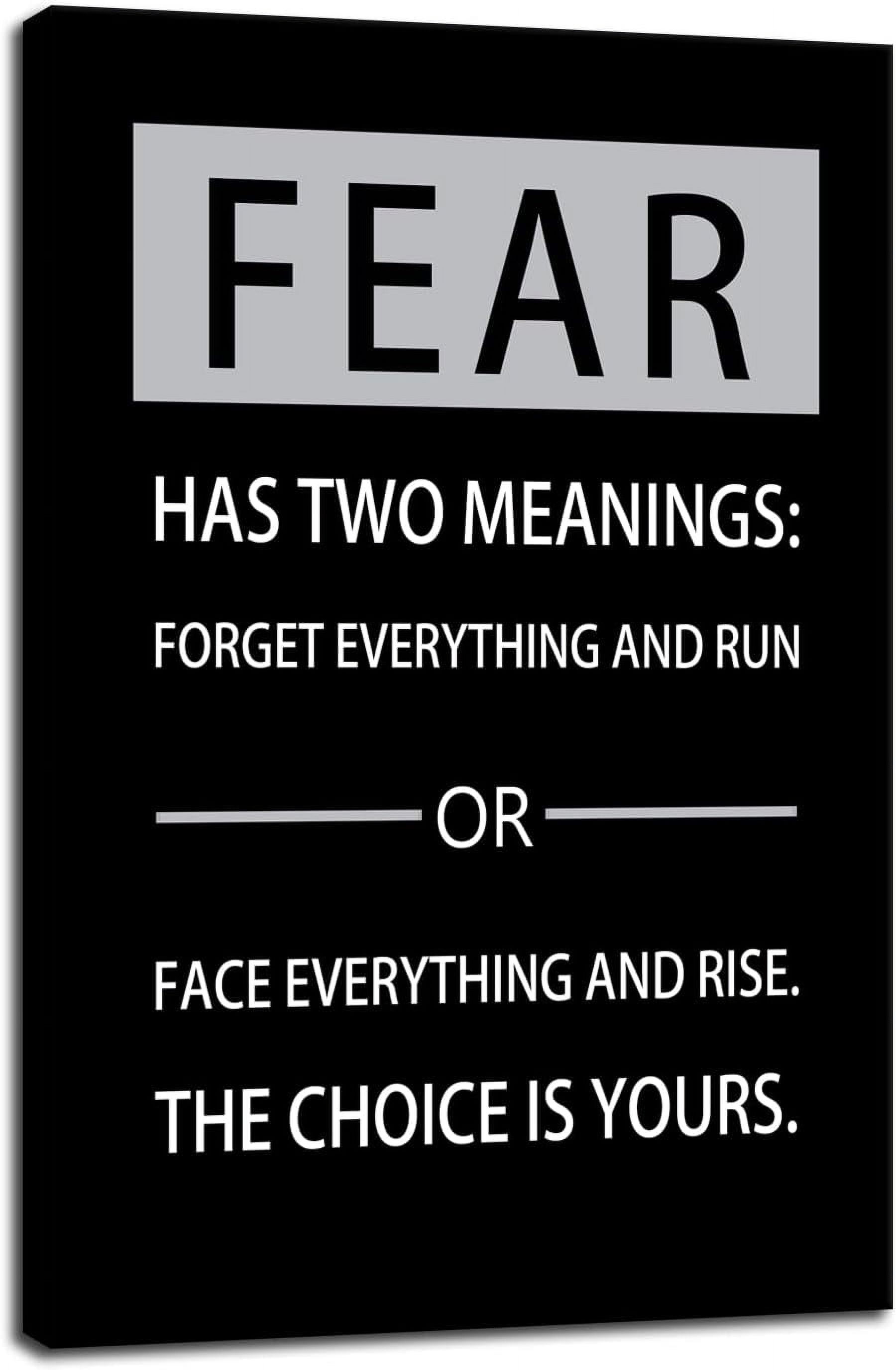 FDFW Fear Has Two Meanings Printed Picturesspirational Canvas Wall Art ...
