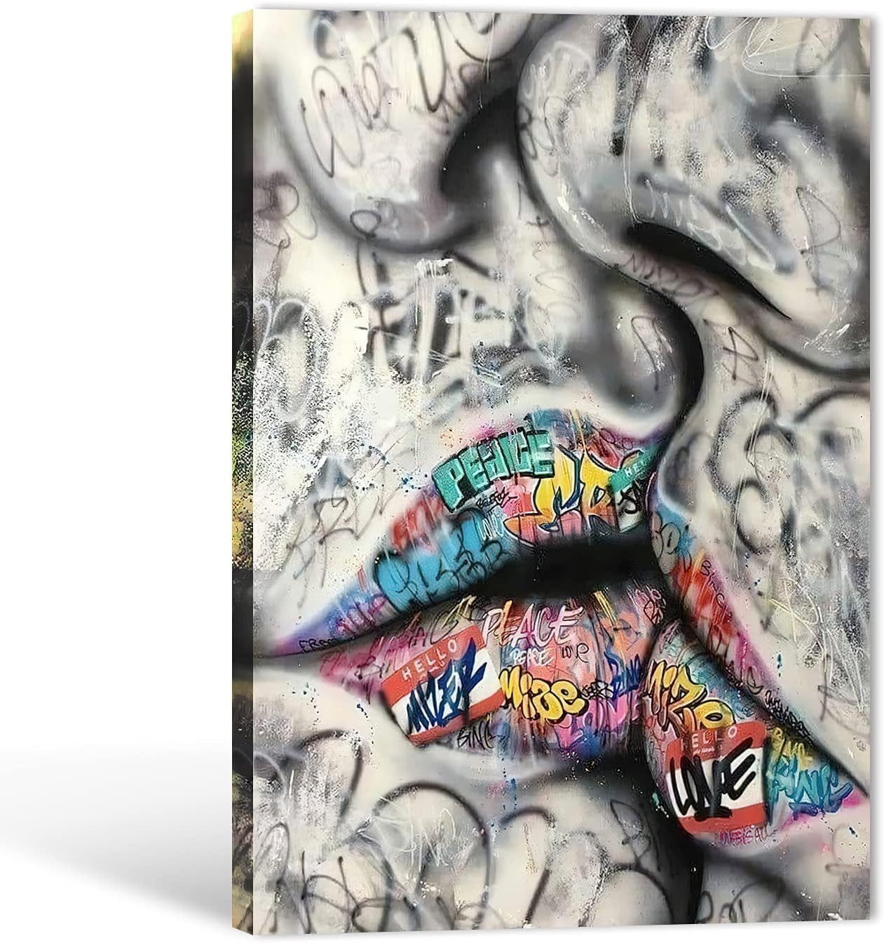 FDFW Graffiti Canvas Wall Art Colorful Graffiti Hand of Love Wall Art ...