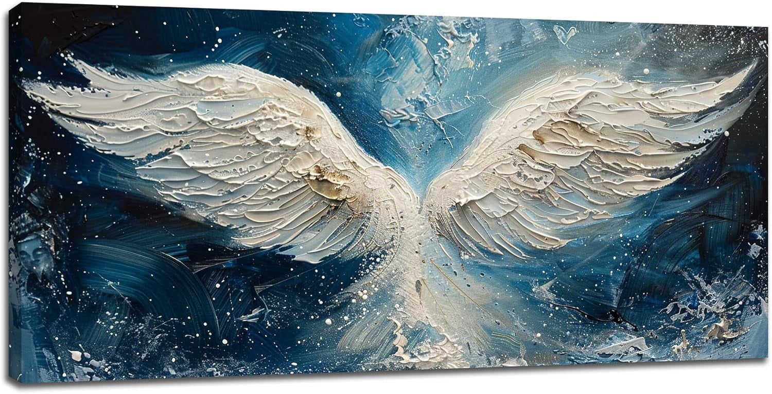 FDFW Large Angel Wgs Overd Wall Art for Livg Room Christian Wall Decor ...