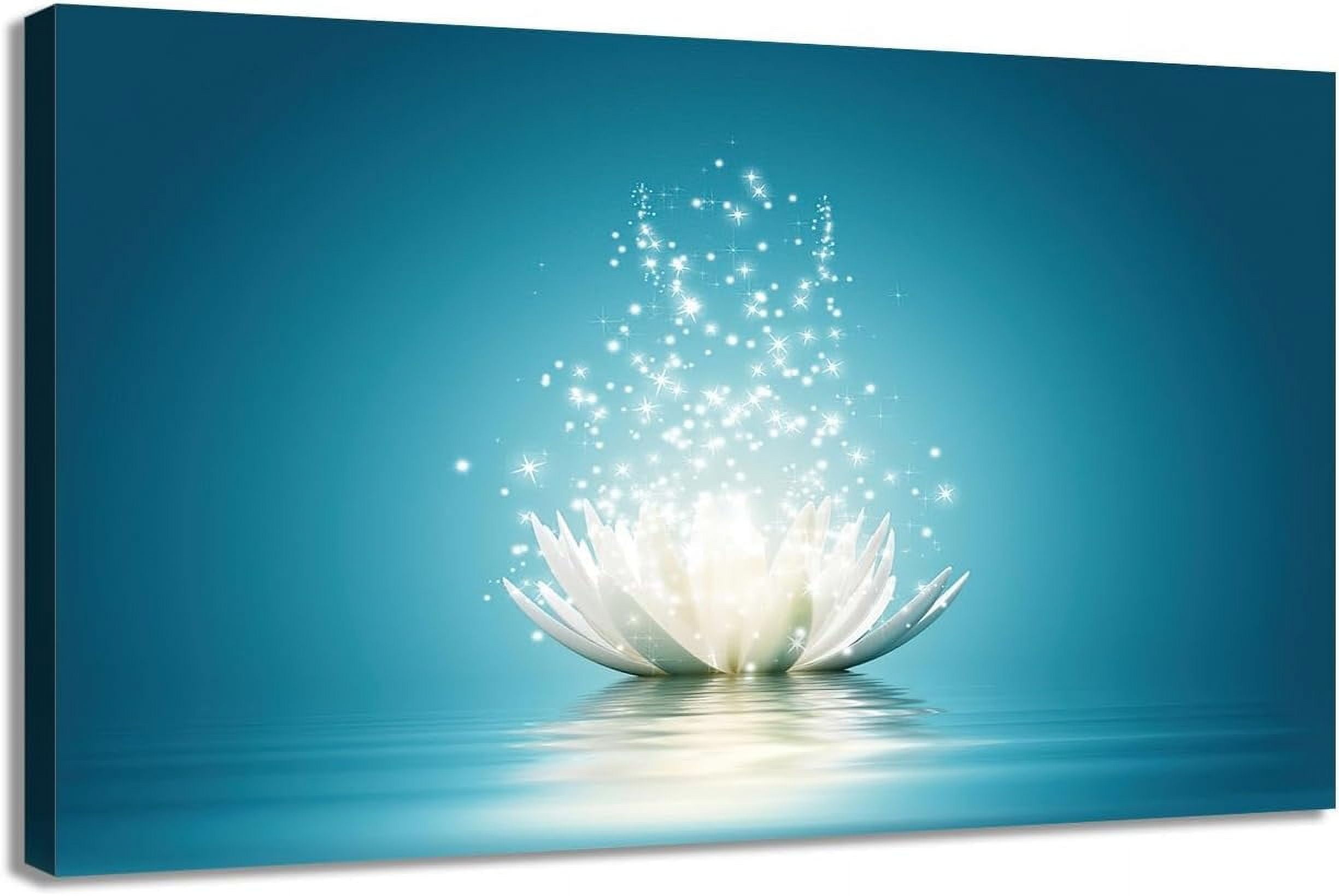 FDFW Lotus Wall Art Flower Canvas Poster Lotus Bloom Water Picture Zen ...