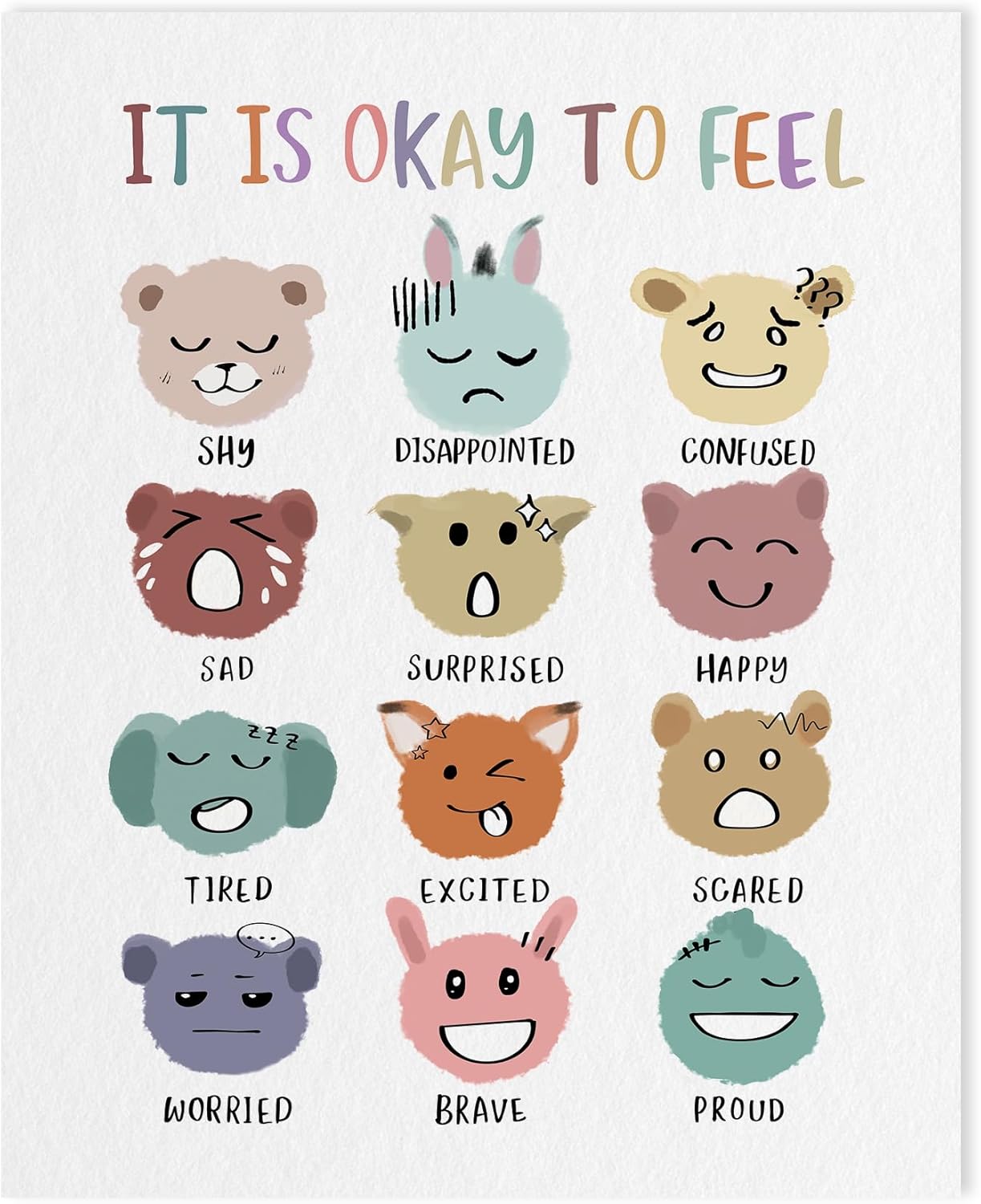 FDFW It is Okay to Feel Boho Classroom Wall Decor: Mental Health Wall ...