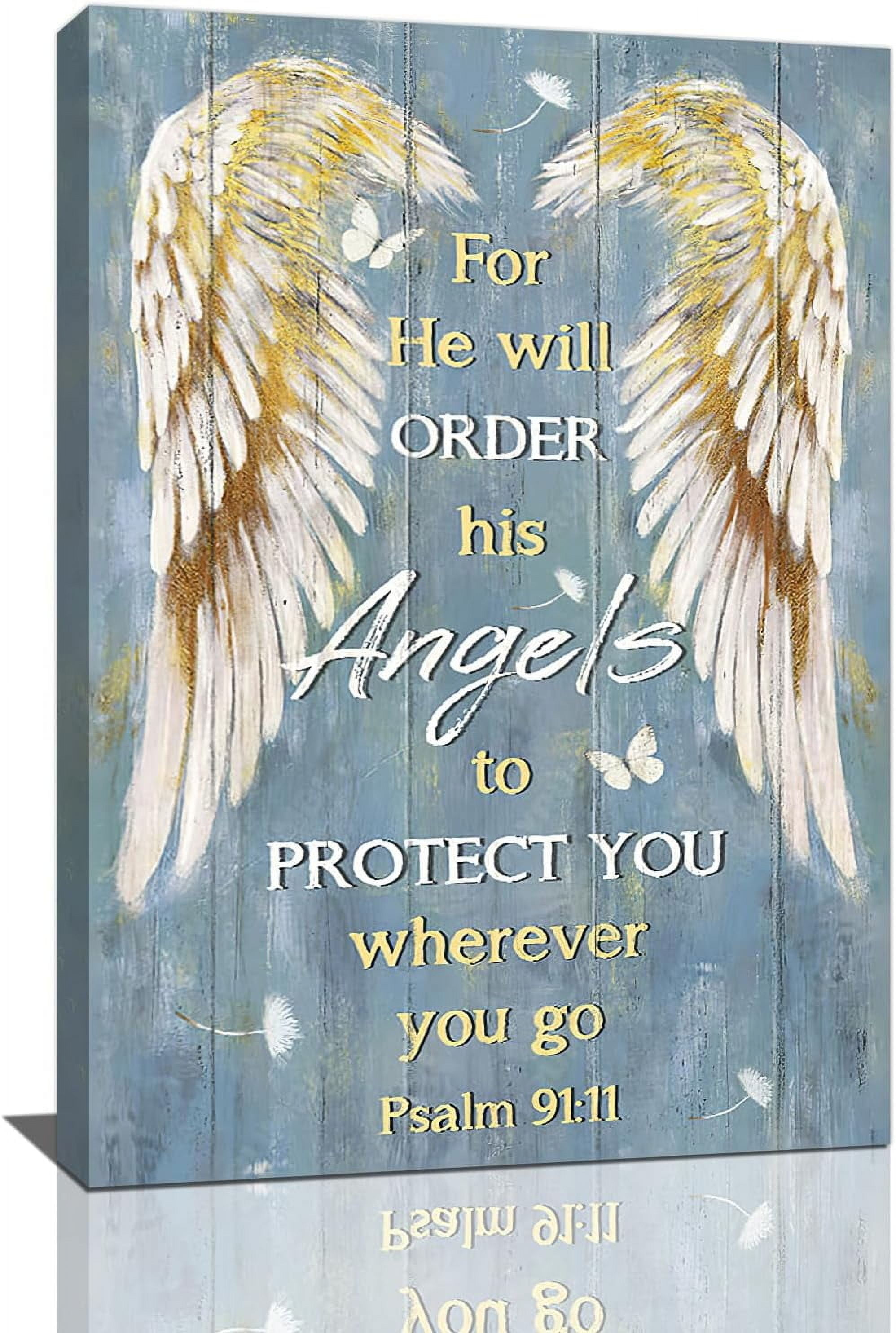 FDFW Psalm 91 Wall Art Bible Verse Wall Decor Christian Scriptures ...