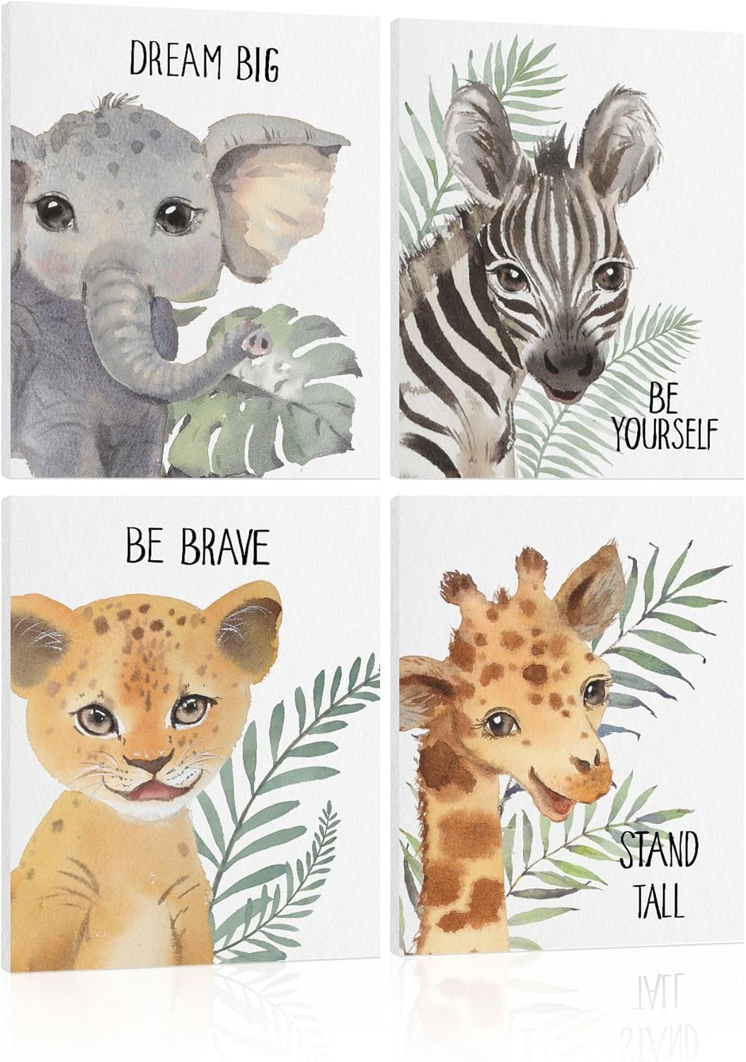 FDFW Safari Animal Nursery Wall Decor: Jungle Animal Print for Baby Boy ...