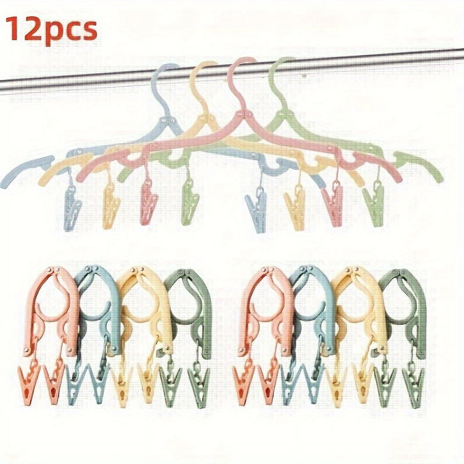 FDGHYTBF 12pcs Travel Hangers Portable Folding Hangers Travel Hangers ...